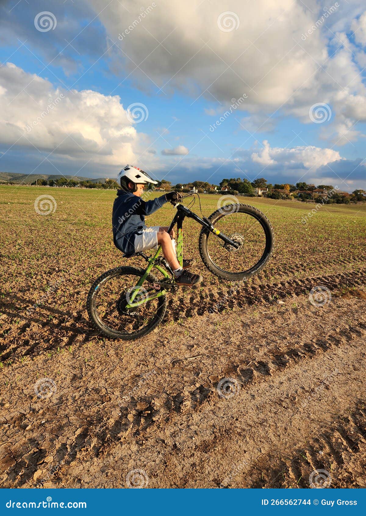 A Boy Riding His Mountain Bike Stock Photo - Image of racing, vehicle ...