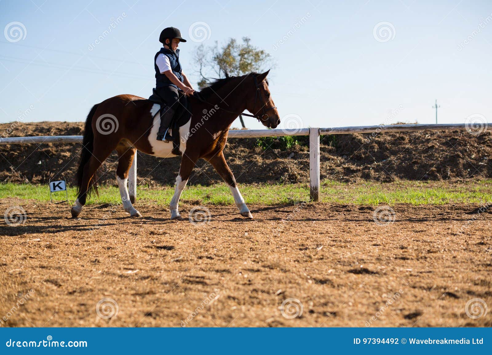 Boy Riding a Horse in the Ranch Stock Photo - Image of caucasian ...