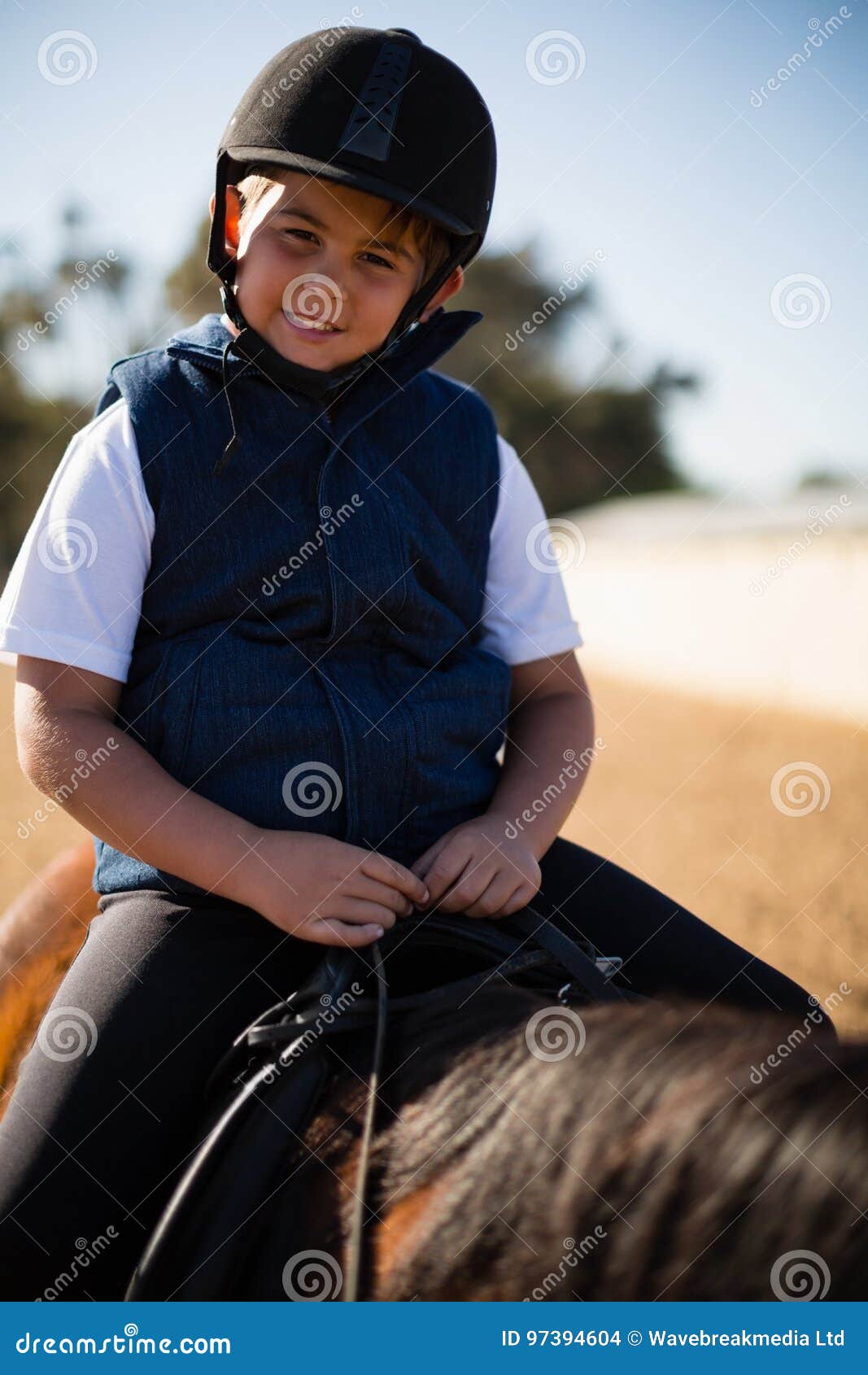 Boy Riding a Horse in the Ranch Stock Photo - Image of holiday ...