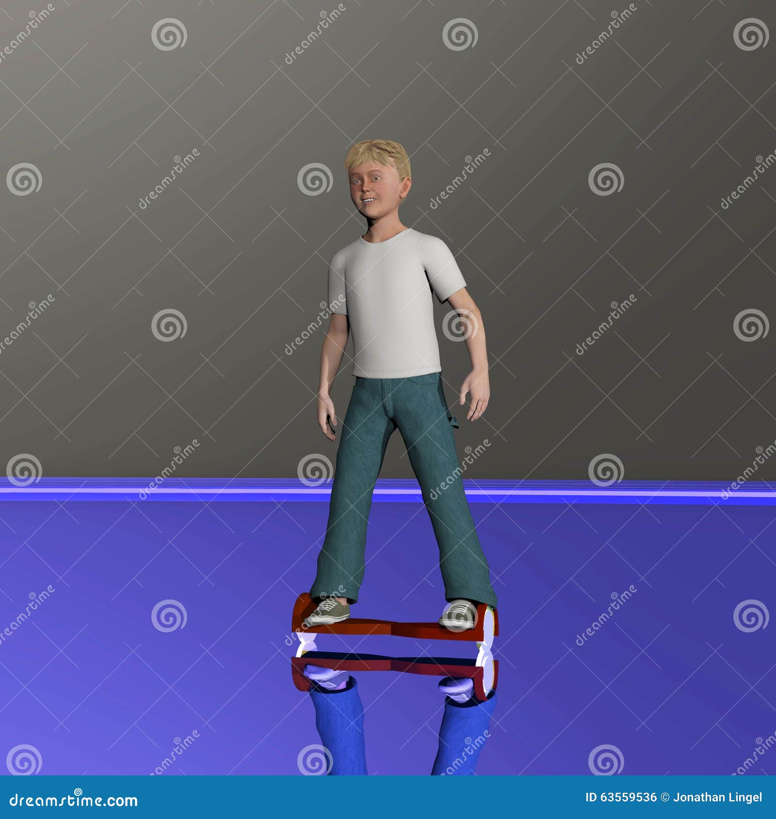 Boy riding a hoverboard stock illustration. Illustration of ride - 63559536