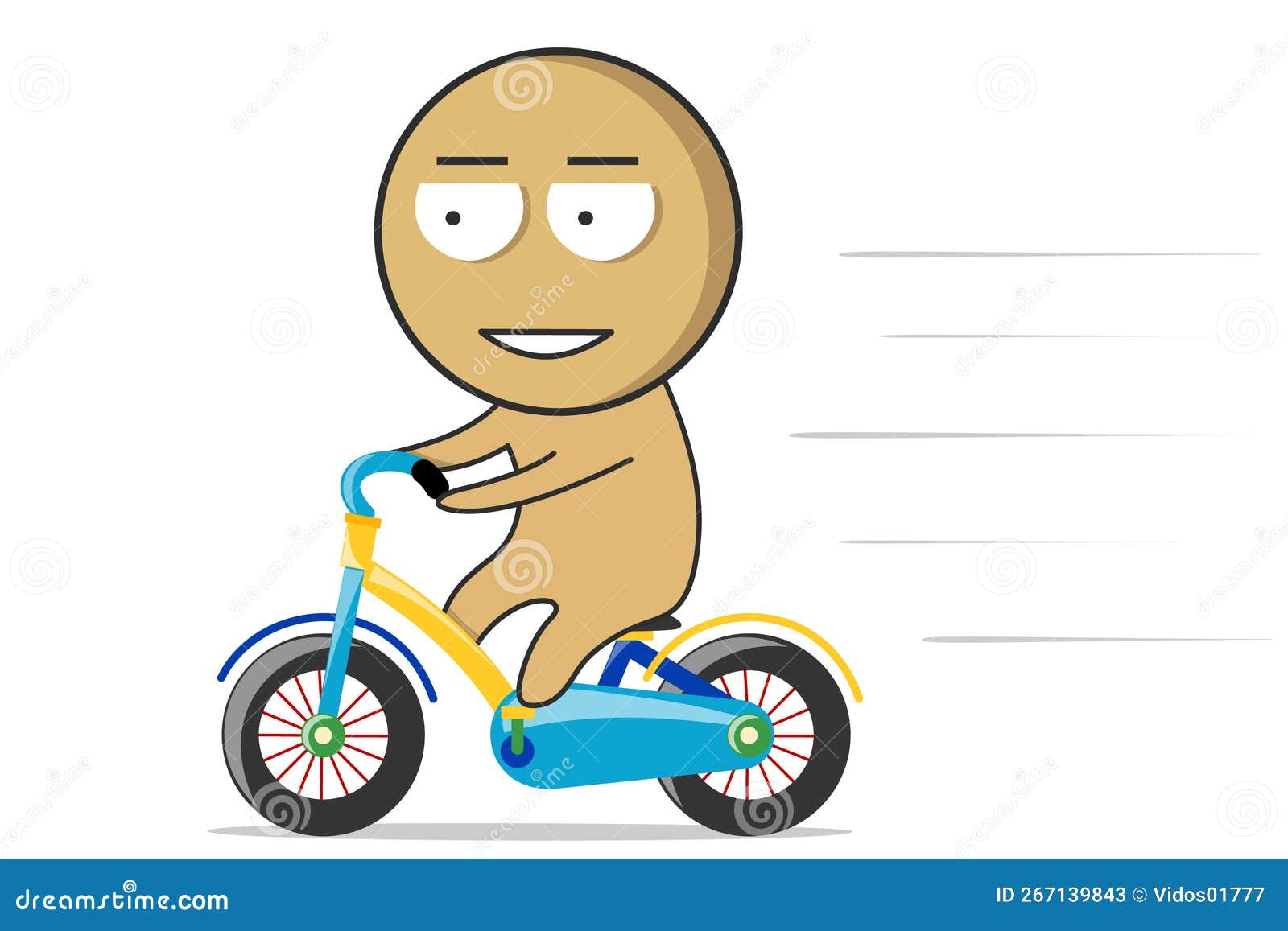 The Boy is Riding a Motorcycle Fast on the Road. Stock Vector ...
