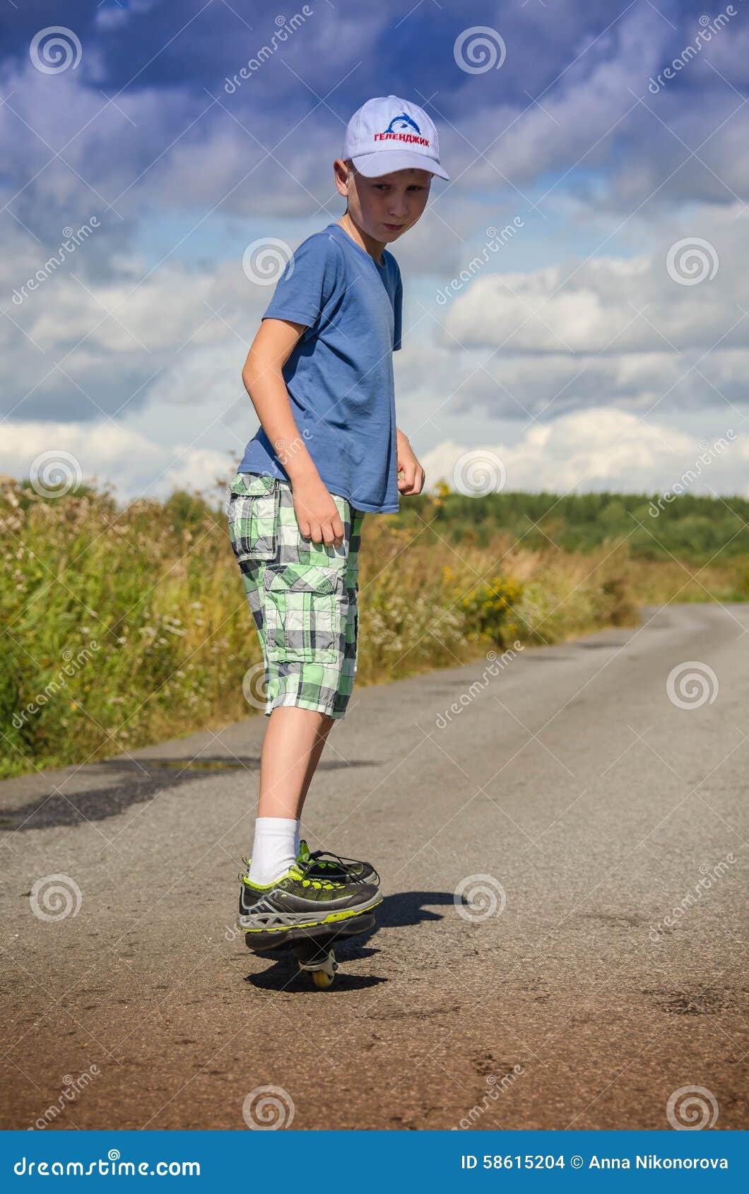 Boy Riding on the Road Waveborde Stock Photo - Image of road, sporty ...