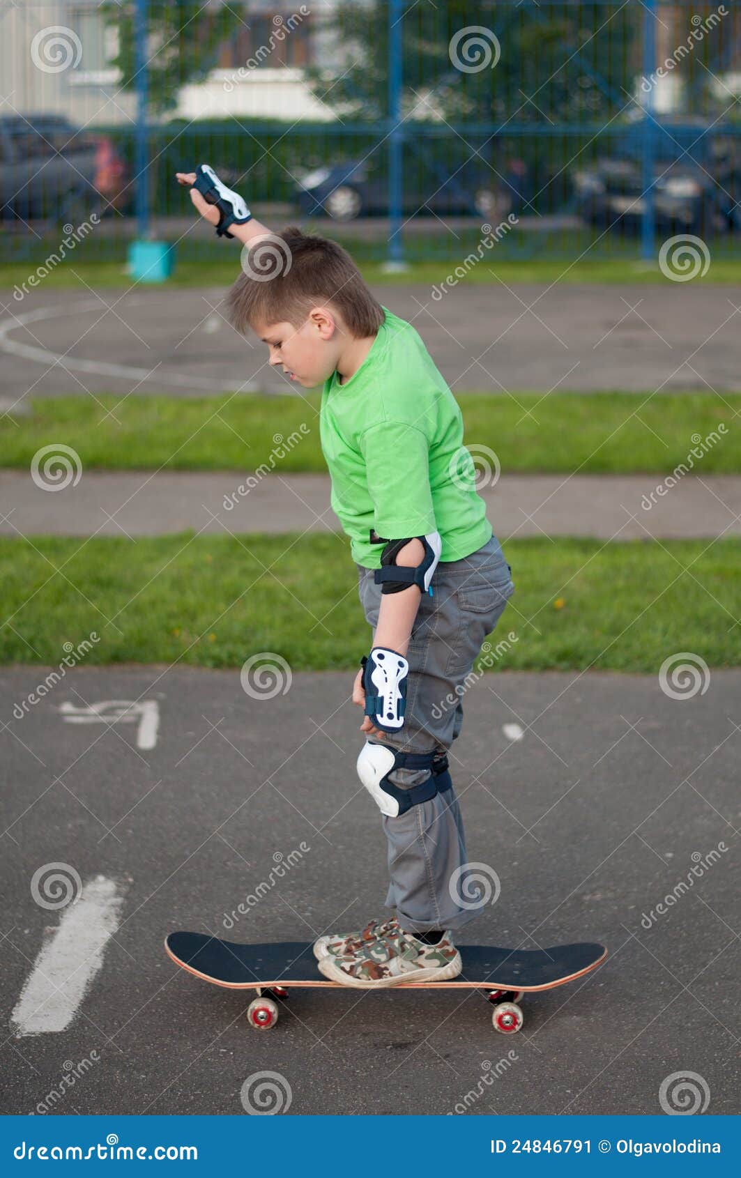 Boy riding a skateboard stock image. Image of playground - 24846791