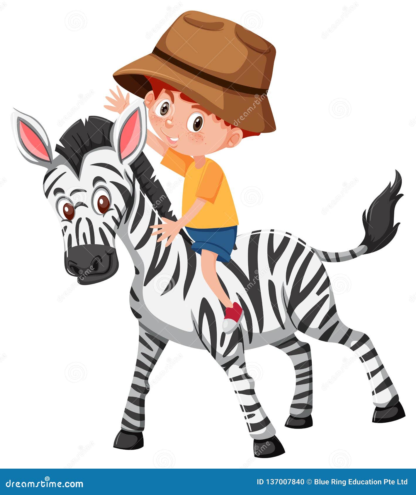 A boy riding zebra stock vector. Illustration of clipart - 137007840