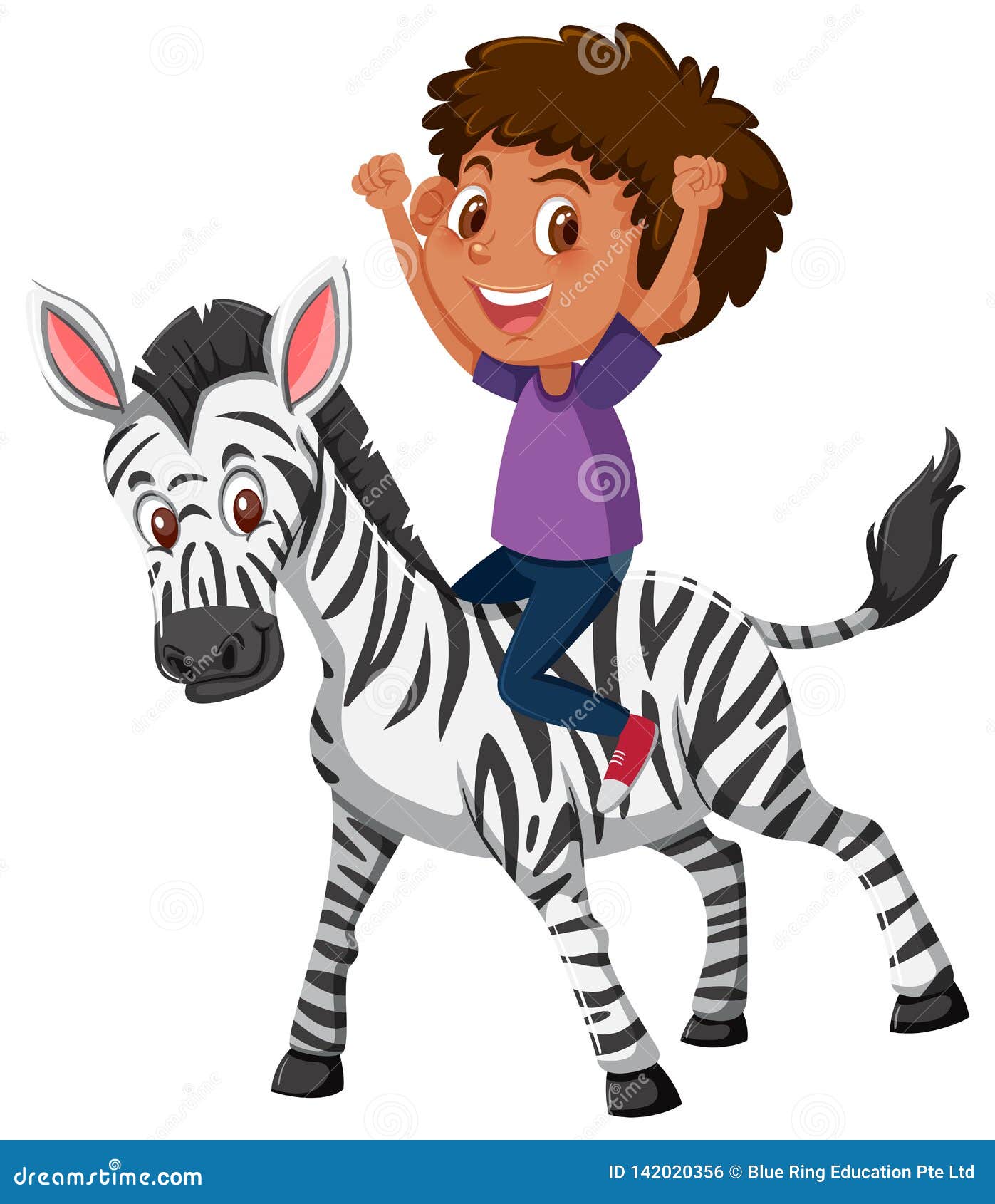 A boy riding a zebra stock vector. Illustration of cute - 142020356