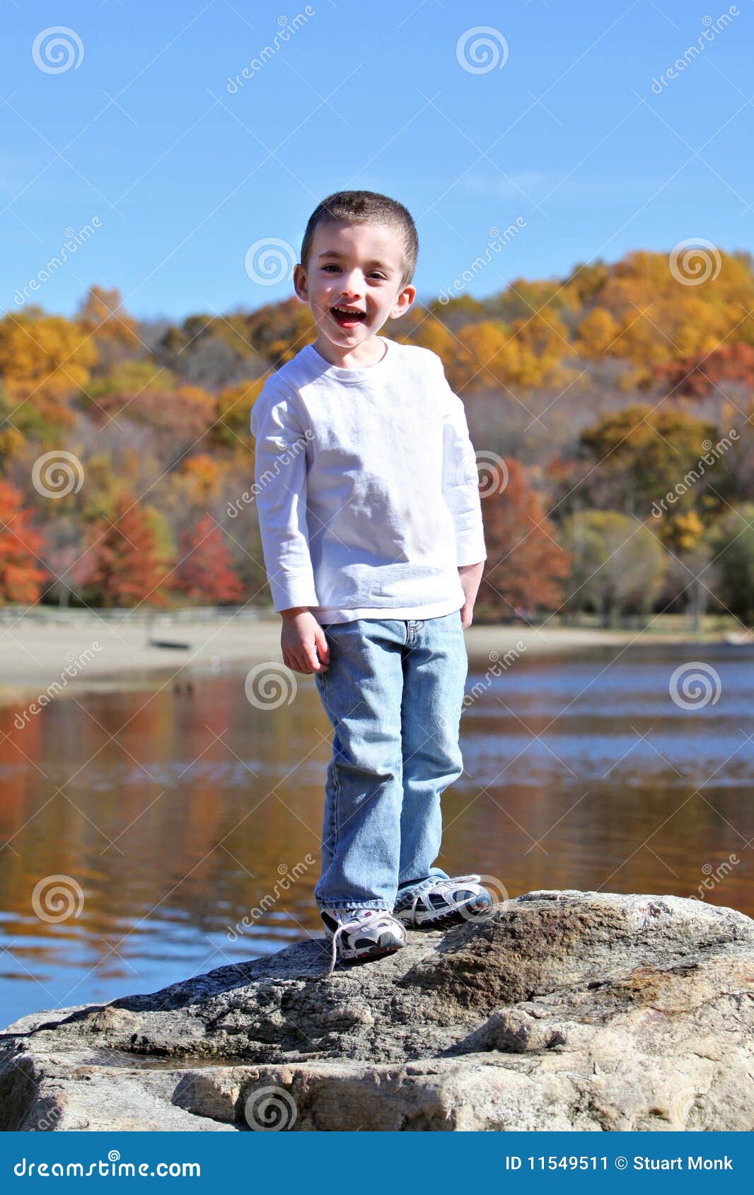 Boy on rock stock image. Image of beautiful, fall, portrait - 11549511
