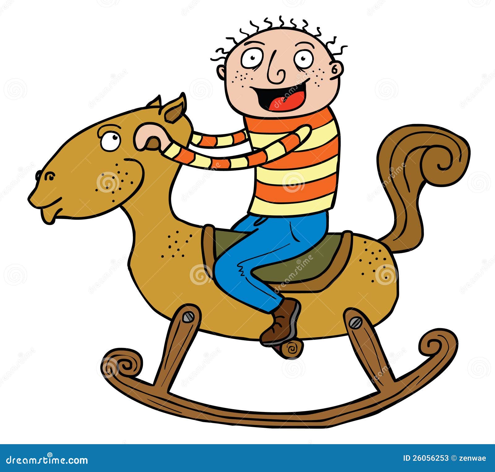 Boy & Rocking Horse stock vector. Illustration of rocking - 26056253