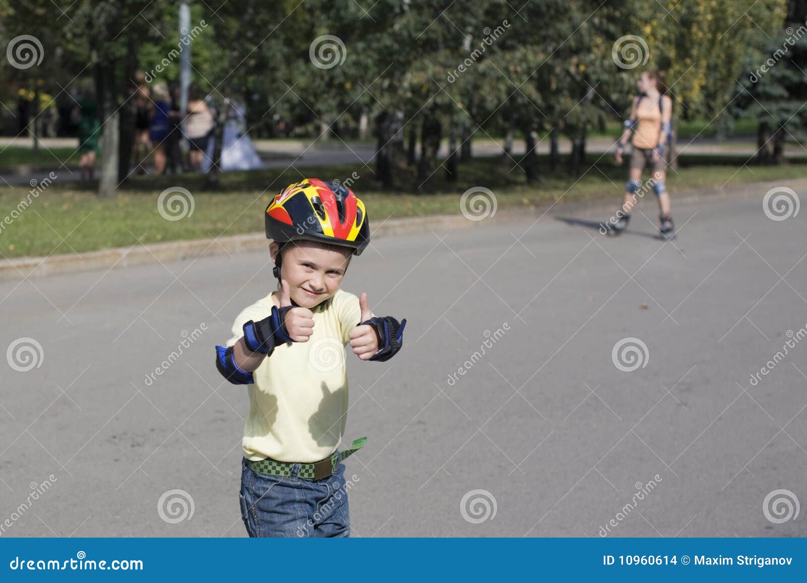 The Boy on the Roller Blades. Stock Photo - Image of park, skate: 10960614