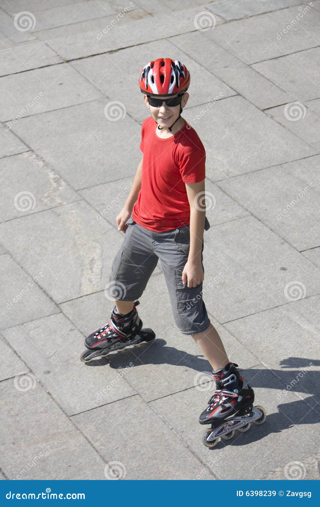 Boy on rollerblades stock image. Image of ride, skating - 6398239