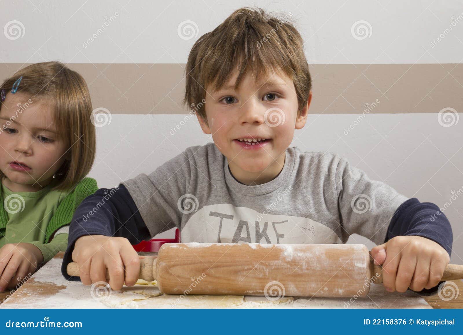 Boy with a rolling pin stock photo. Image of happy, family - 22158376