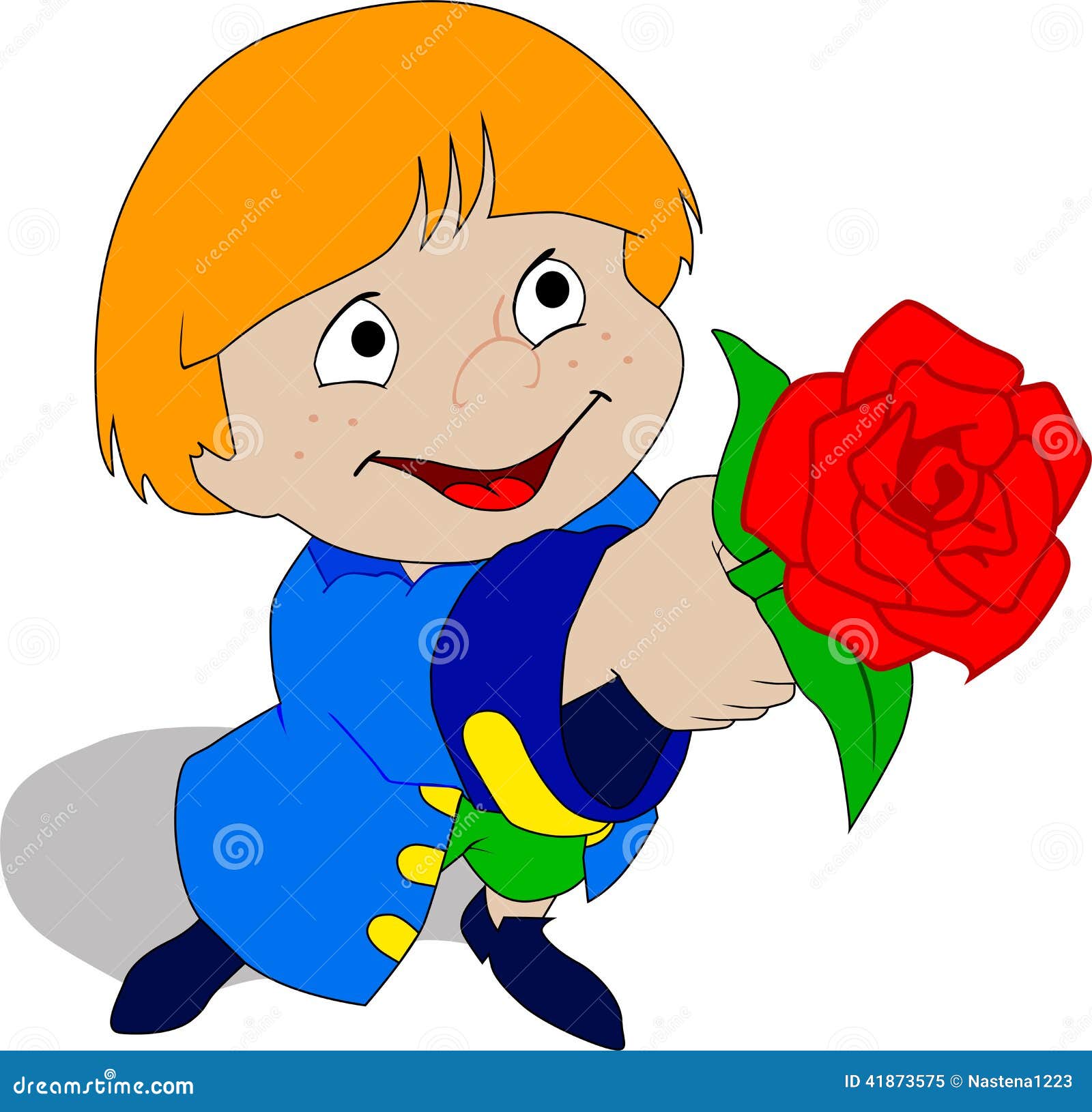 The boy with a rose stock vector. Illustration of flower - 41873575