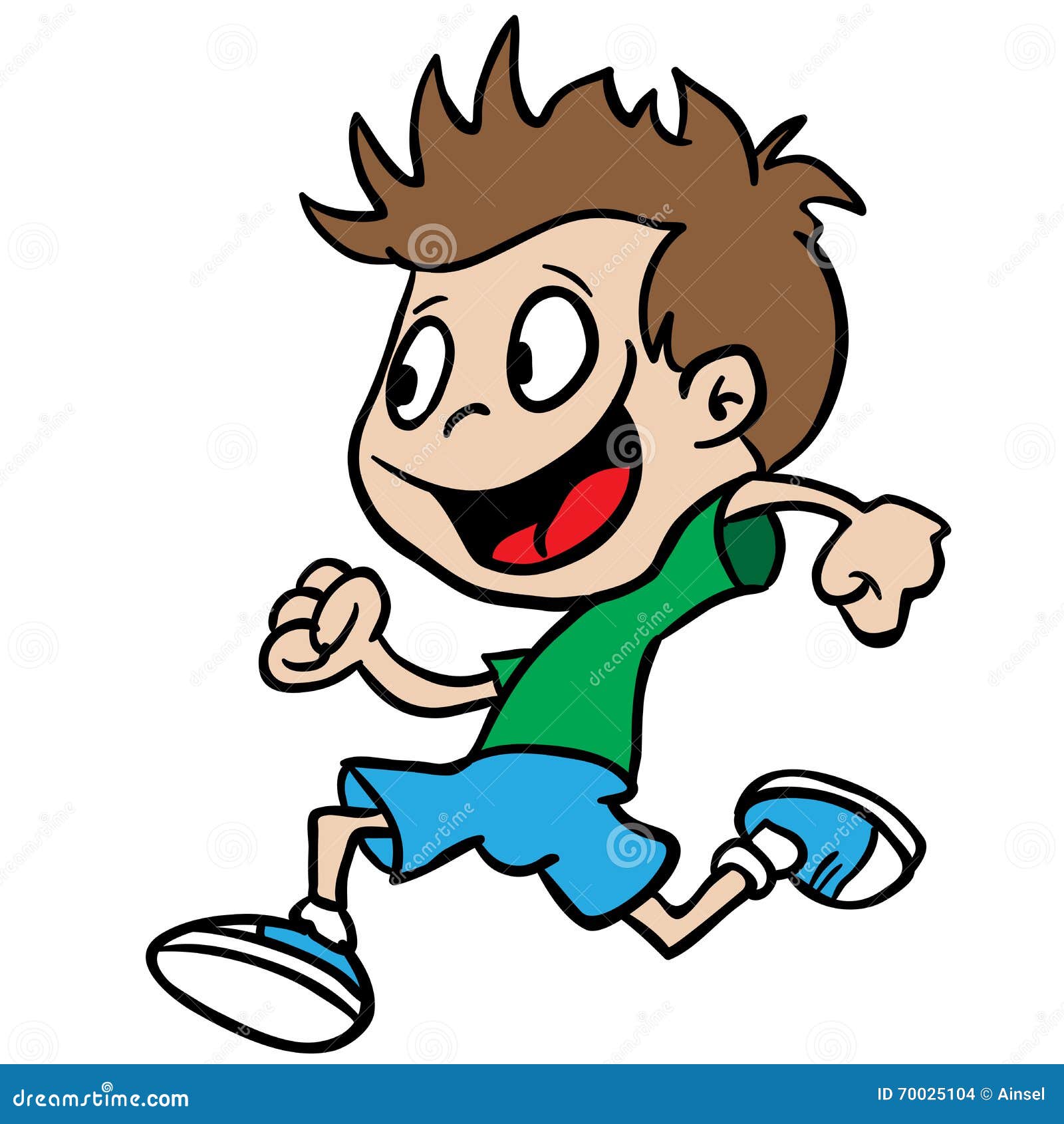 Boy run stock vector. Illustration of smile, cartoon - 70025104