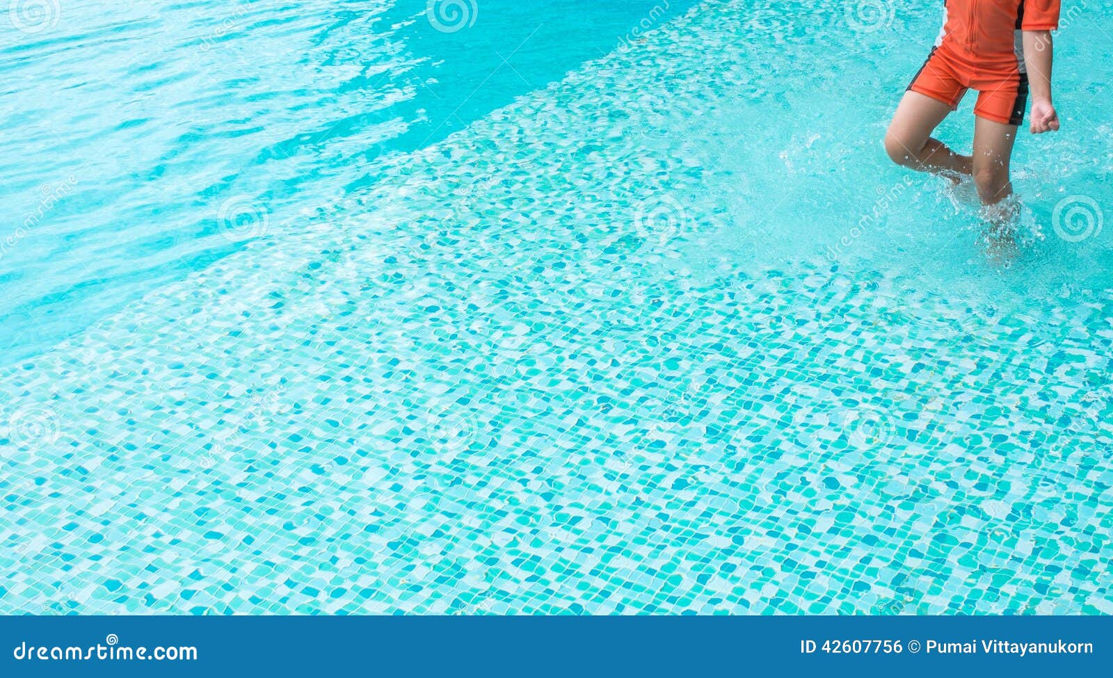 Boy run in swim pool stock photo. Image of laughing, swim - 42607756