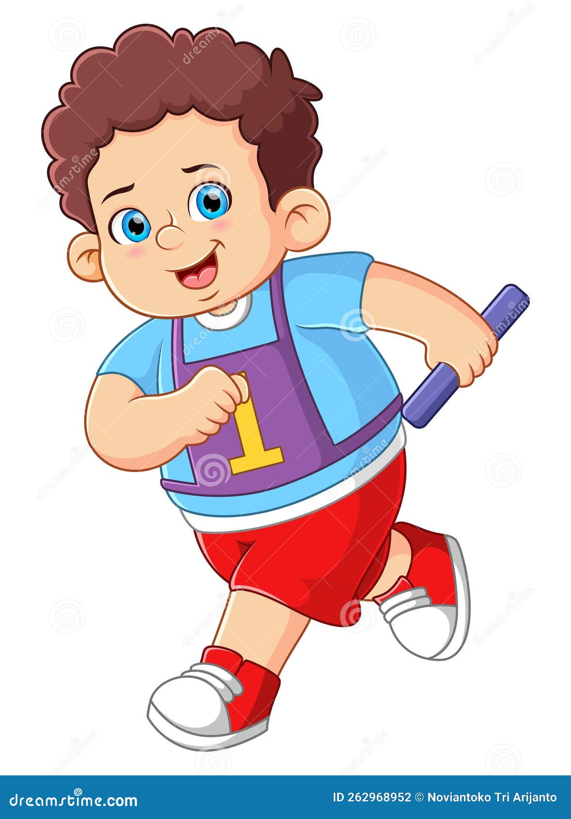 A Boy Runners Passing Baton in Relay Race Stock Vector - Illustration ...