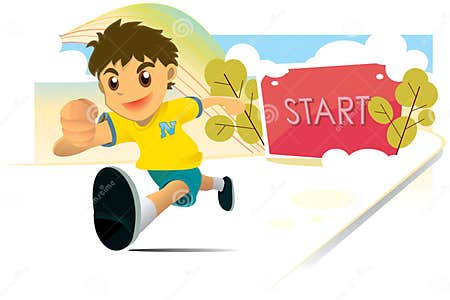 Boy Running stock illustration. Illustration of field - 17134641