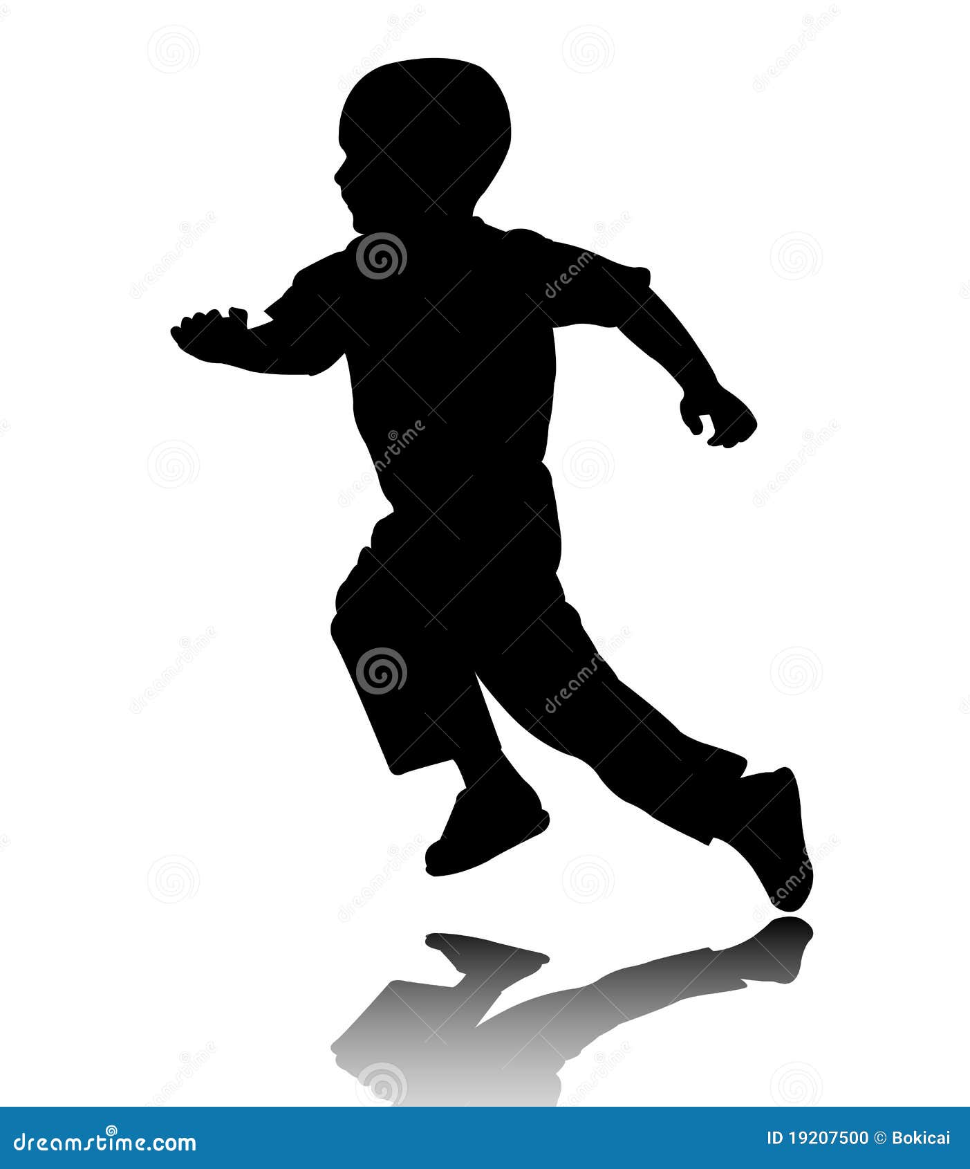 Boy running stock vector. Illustration of shadow, little - 19207500