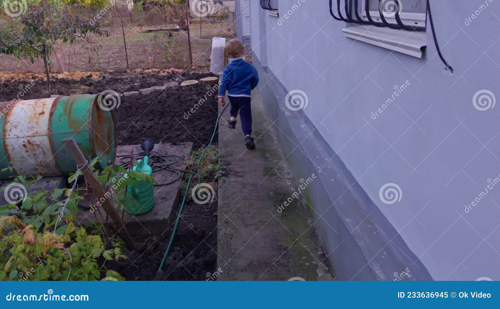 Boy Running in the Backyard Stock Video - Video of household, white ...