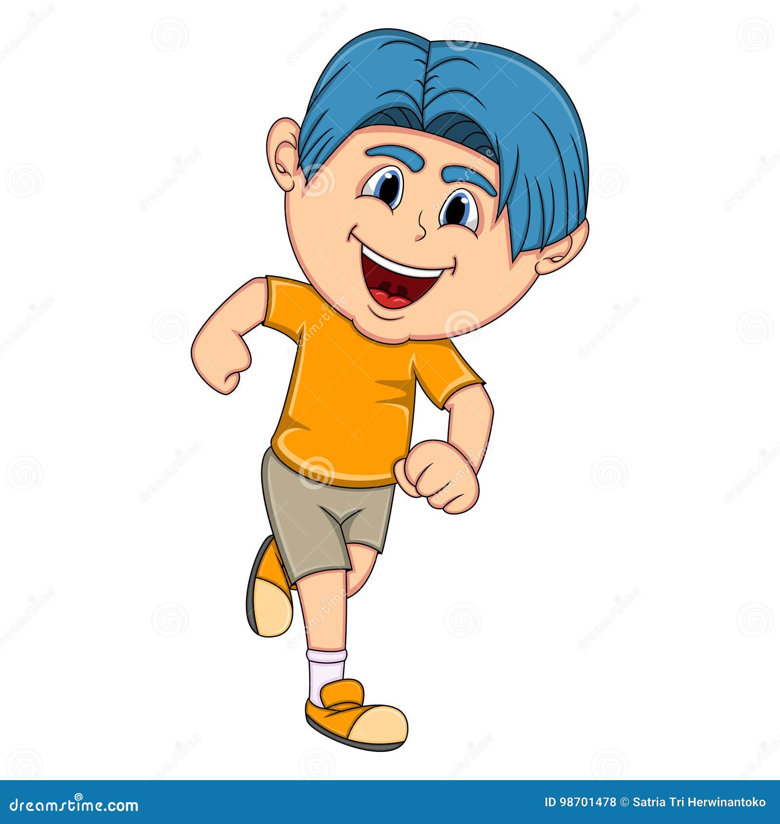 A boy running cartoon stock illustration. Illustration of exercise ...