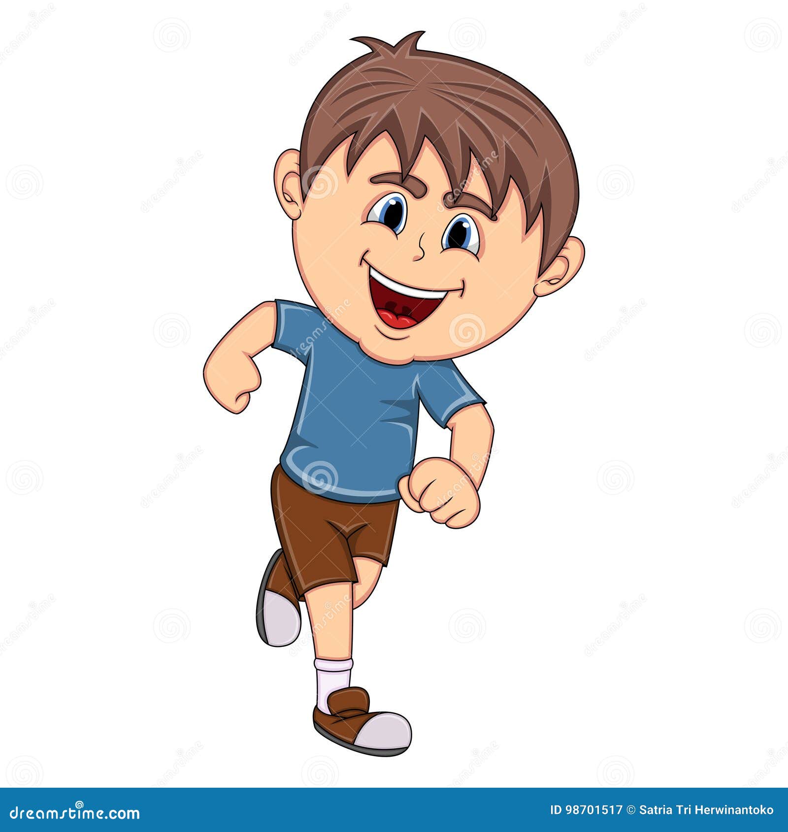 A boy running cartoon stock illustration. Illustration of color - 98701517