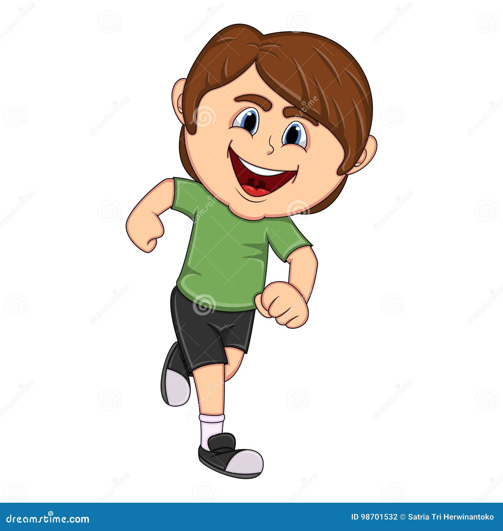 A boy running cartoon stock vector. Illustration of preschool - 98701532
