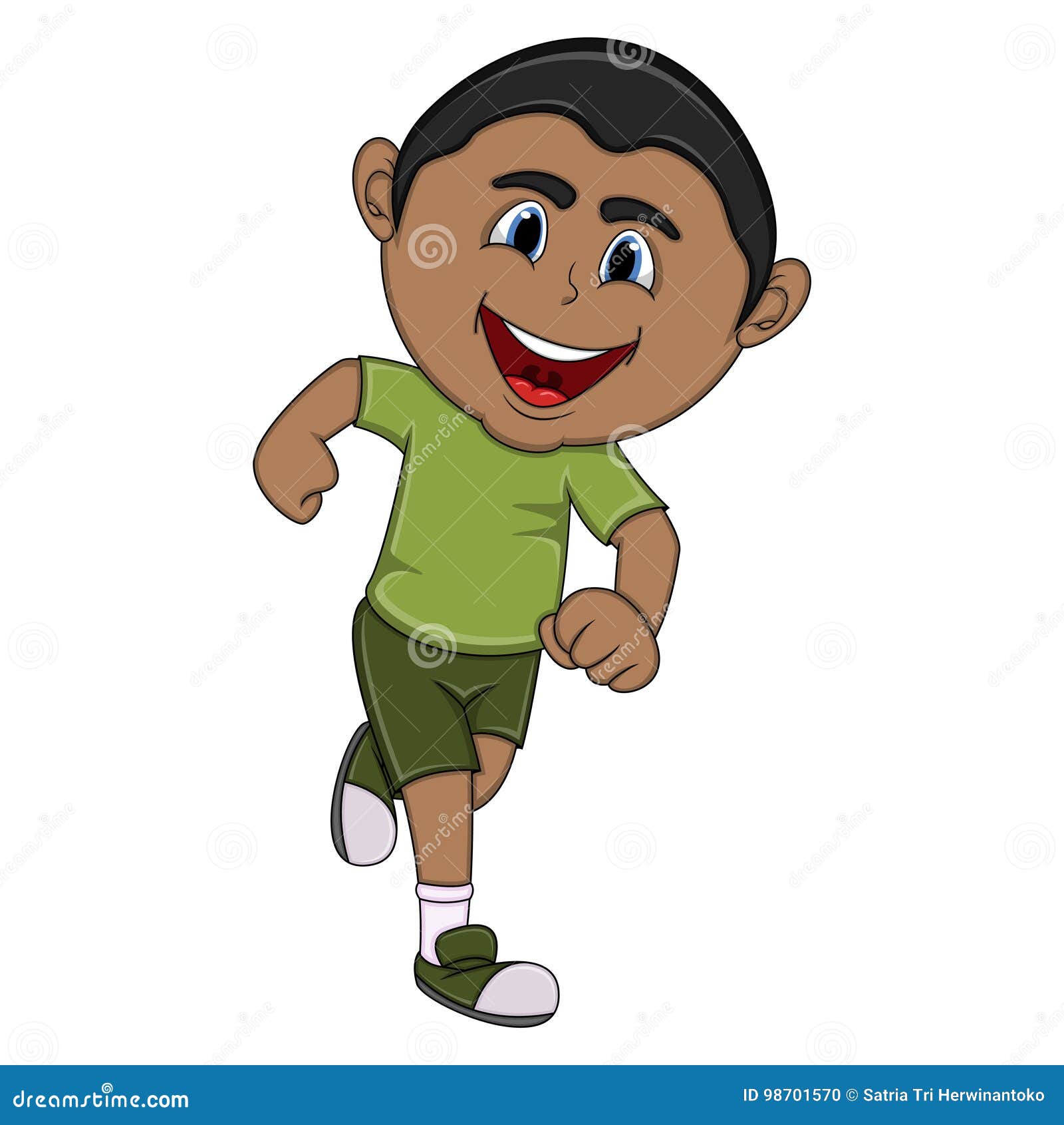 A boy running cartoon stock vector. Illustration of outfit - 98701570