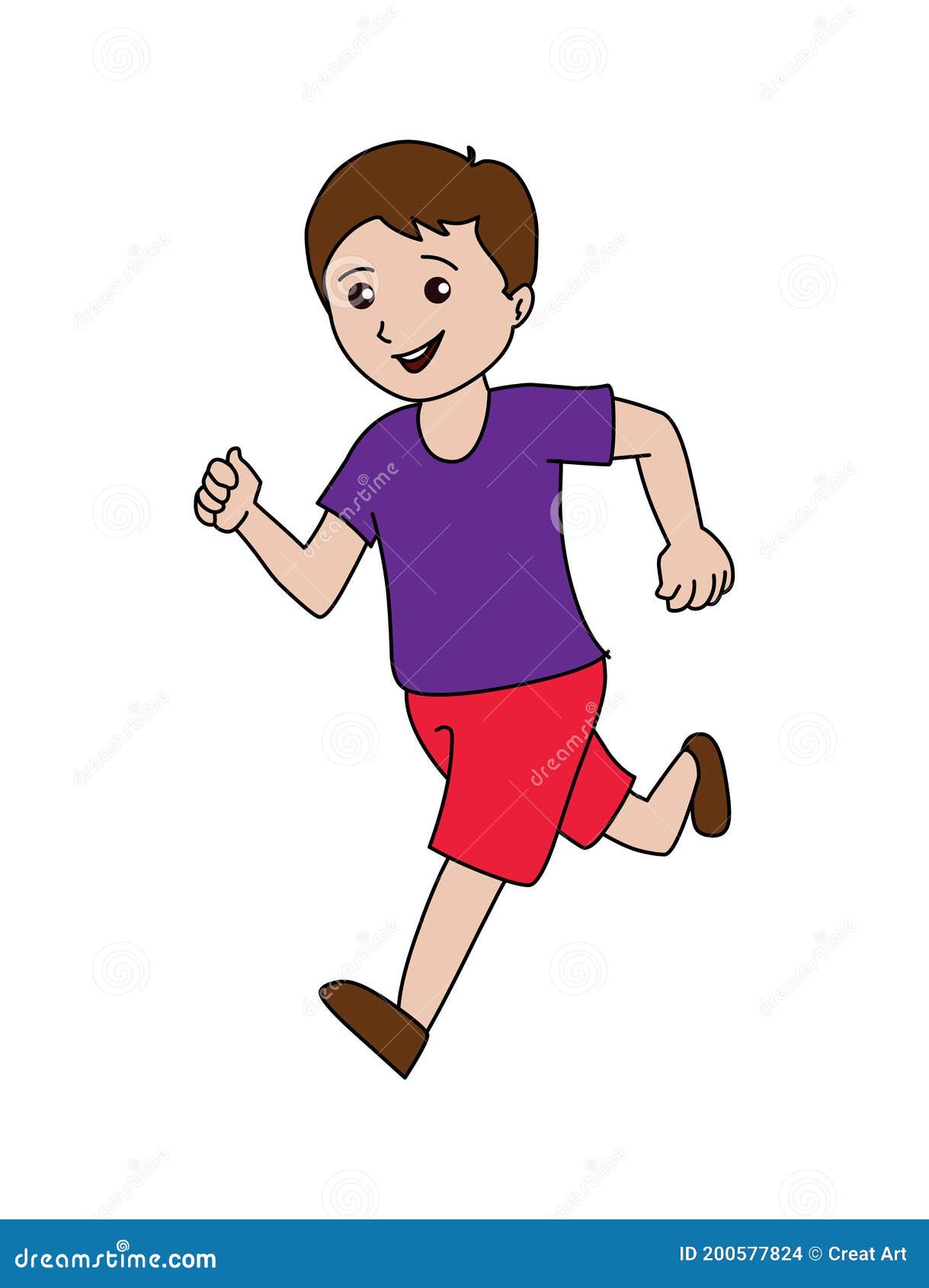 Boy Running Clip Art Illustration Vector Isolated Stock Vector ...