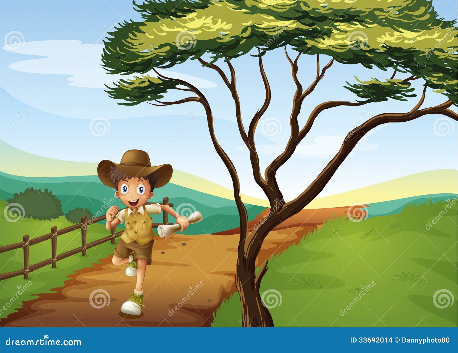 A boy running stock vector. Illustration of paper, path - 33692014