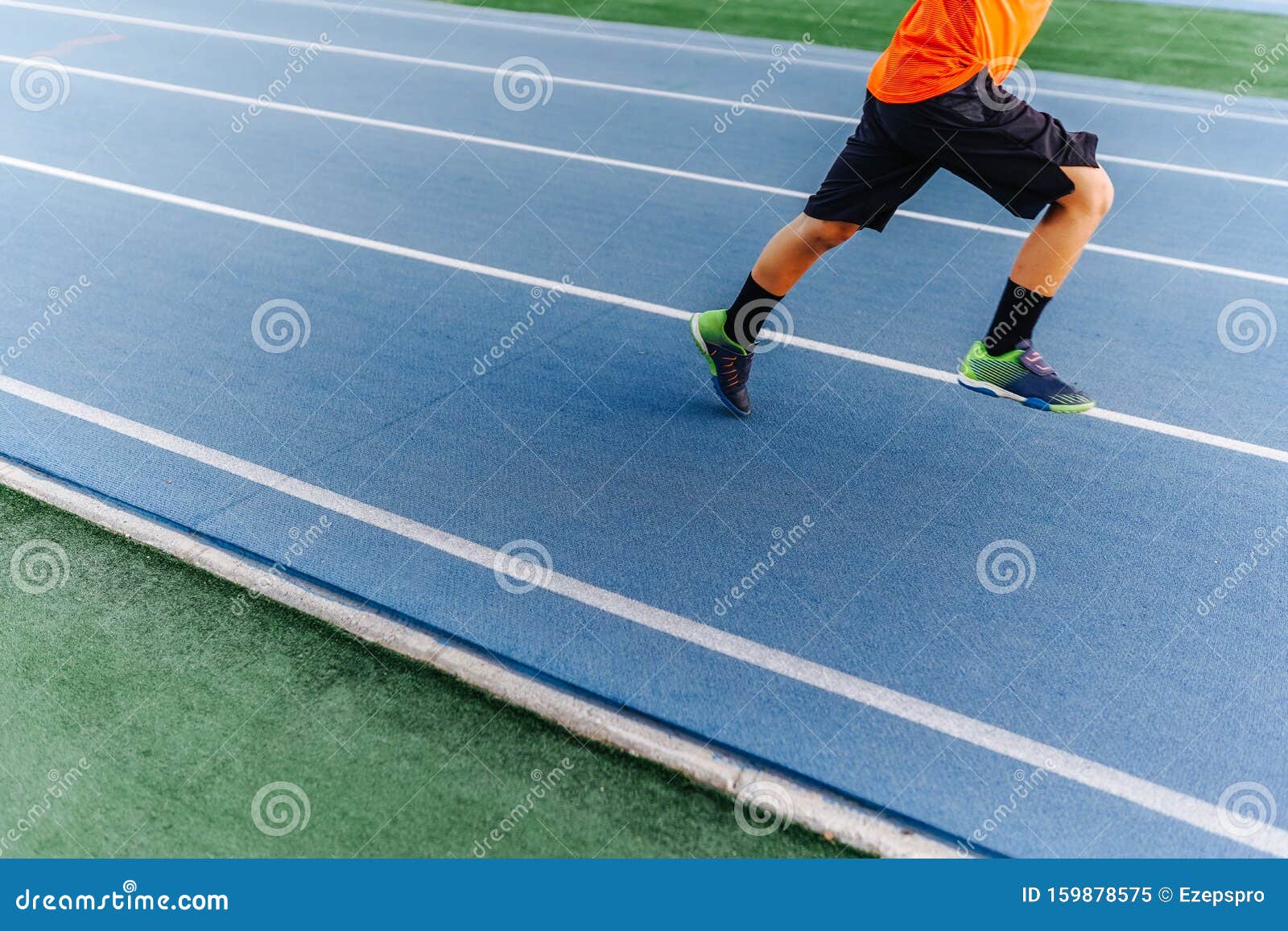 Boy Running on Running Track Stock Image - Image of outdoor, beautiful ...