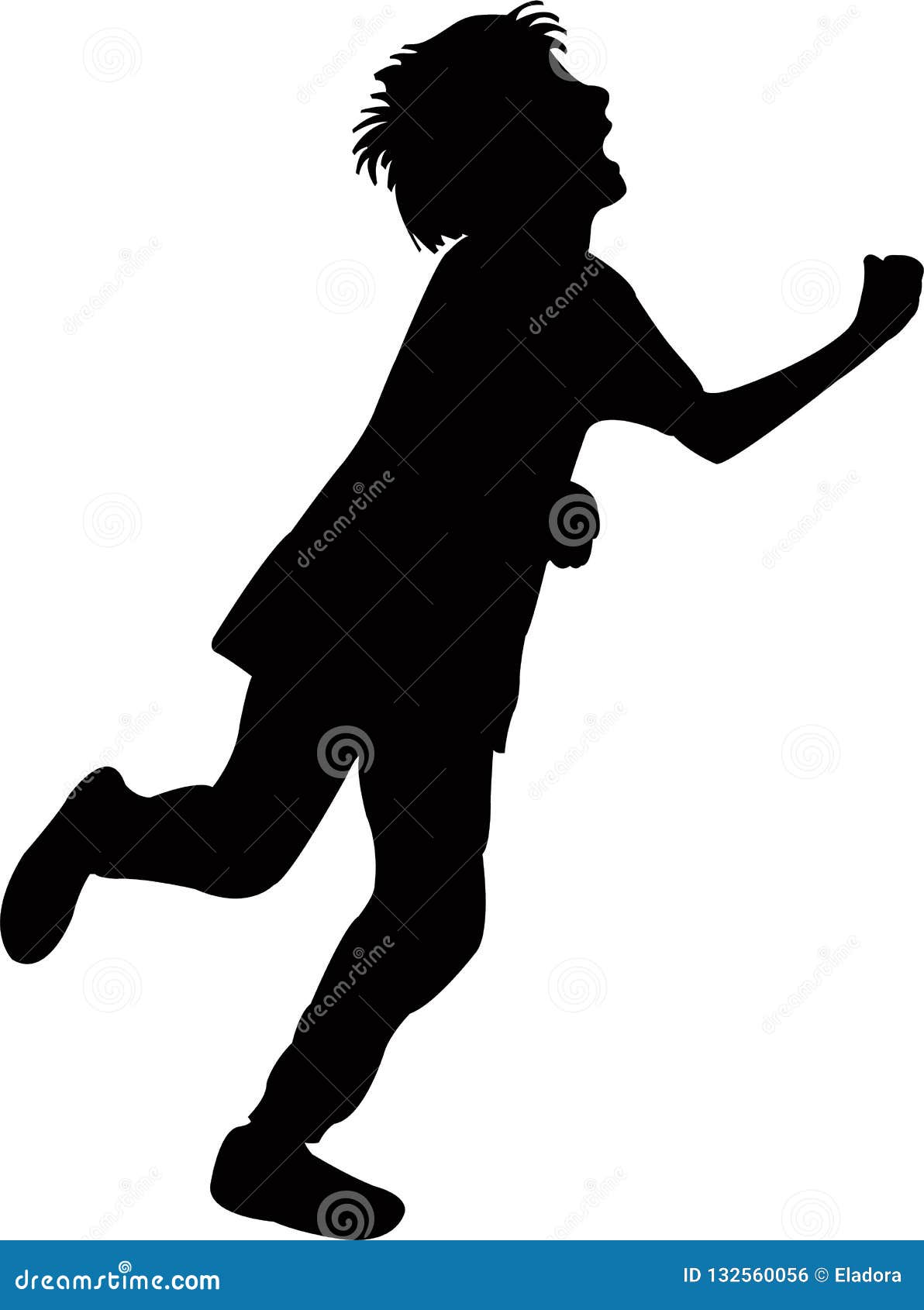 A Boy Running and Screaming Body Silhouette Vector Stock Vector ...