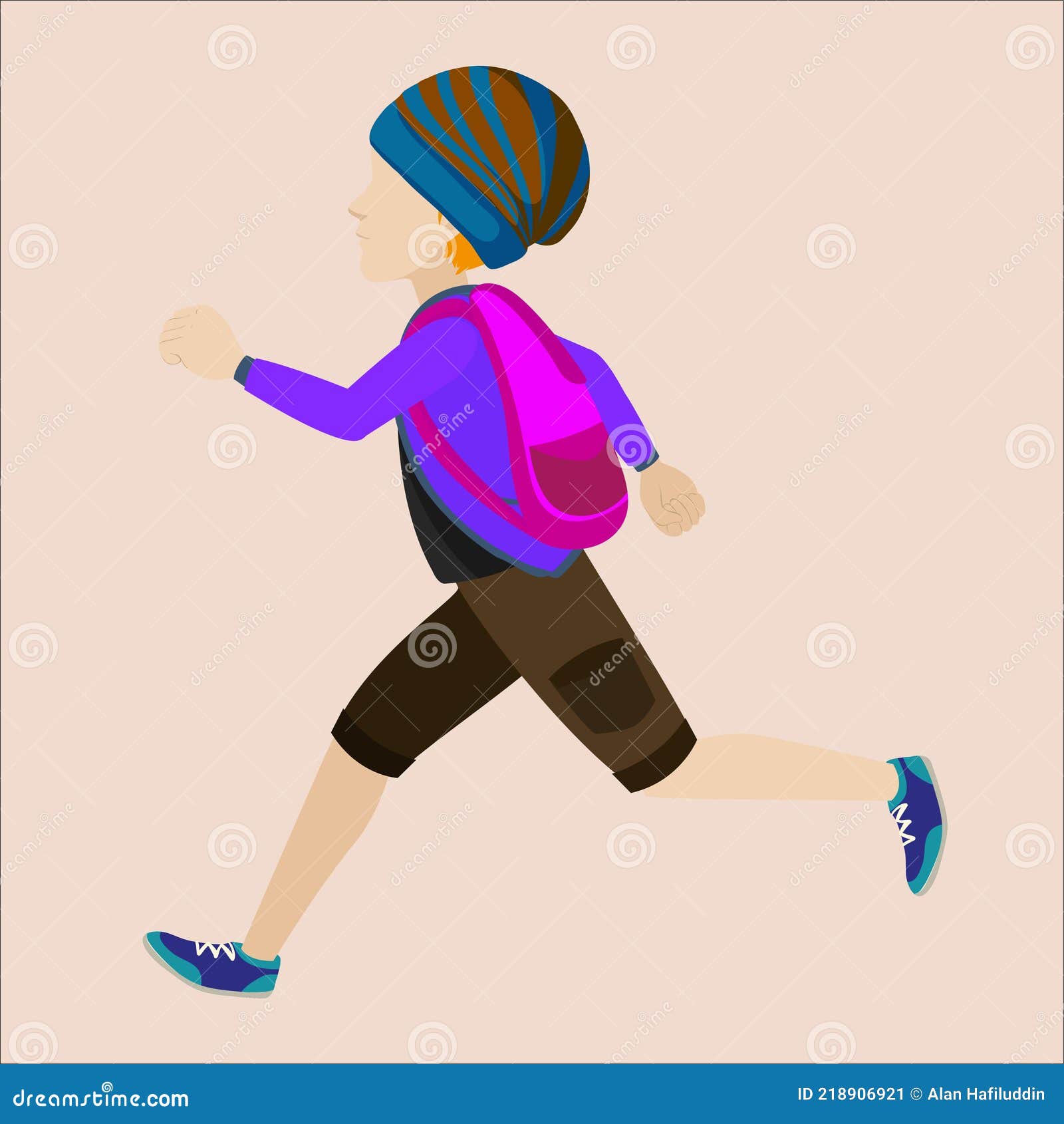 Boy Running Side View Design Flat Vector Stock Vector - Illustration of ...