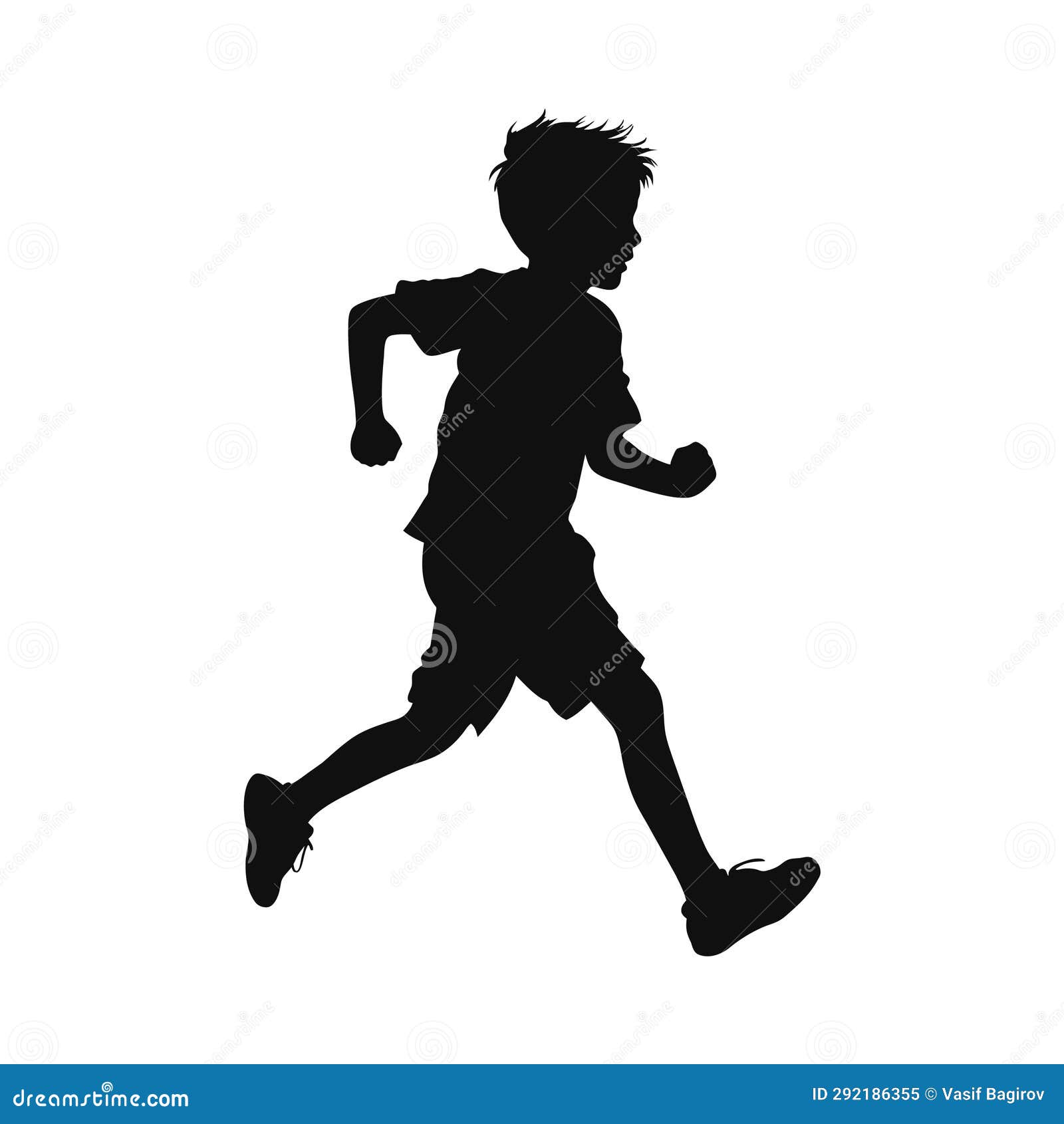 A Boy Running Silhouette Vector Stock Vector - Illustration of runner ...