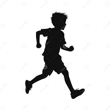 A Boy Running Silhouette Vector Stock Vector - Illustration of runner ...