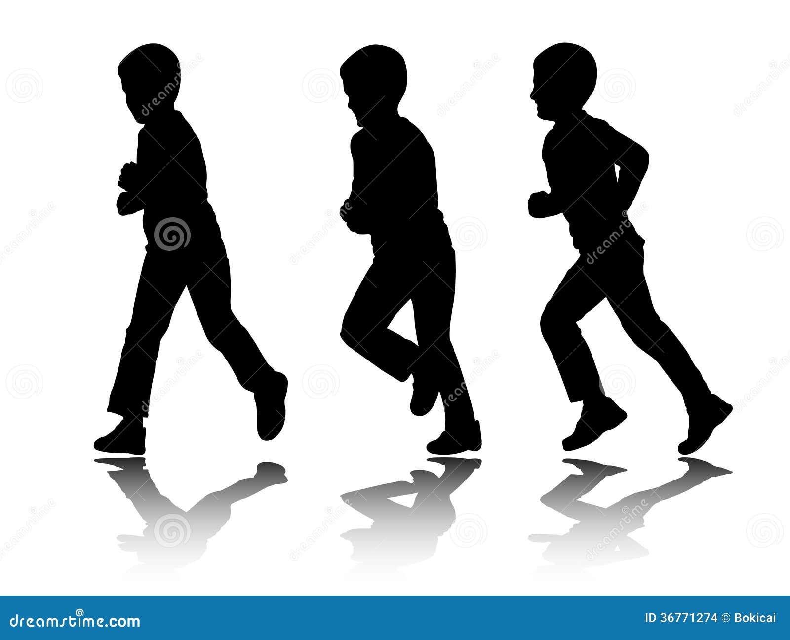 Boy running silhouettes stock vector. Illustration of people - 36771274