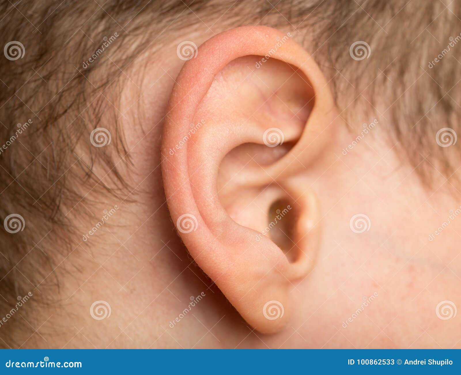 Boy`s ear stock image. Image of communication, white - 100862533