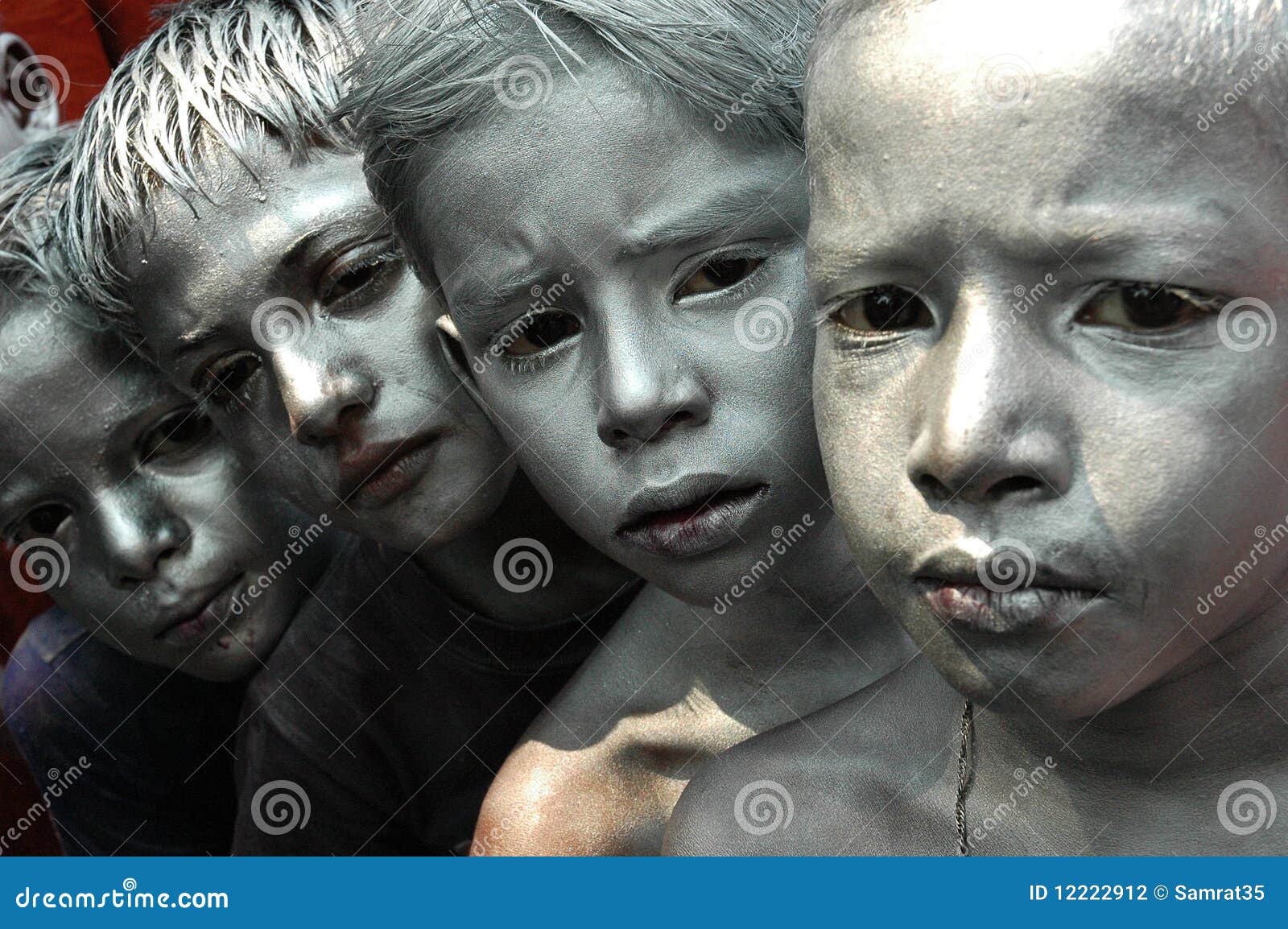A BOY S FACE SMEARED with COLOUR. Editorial Photography - Image of ...