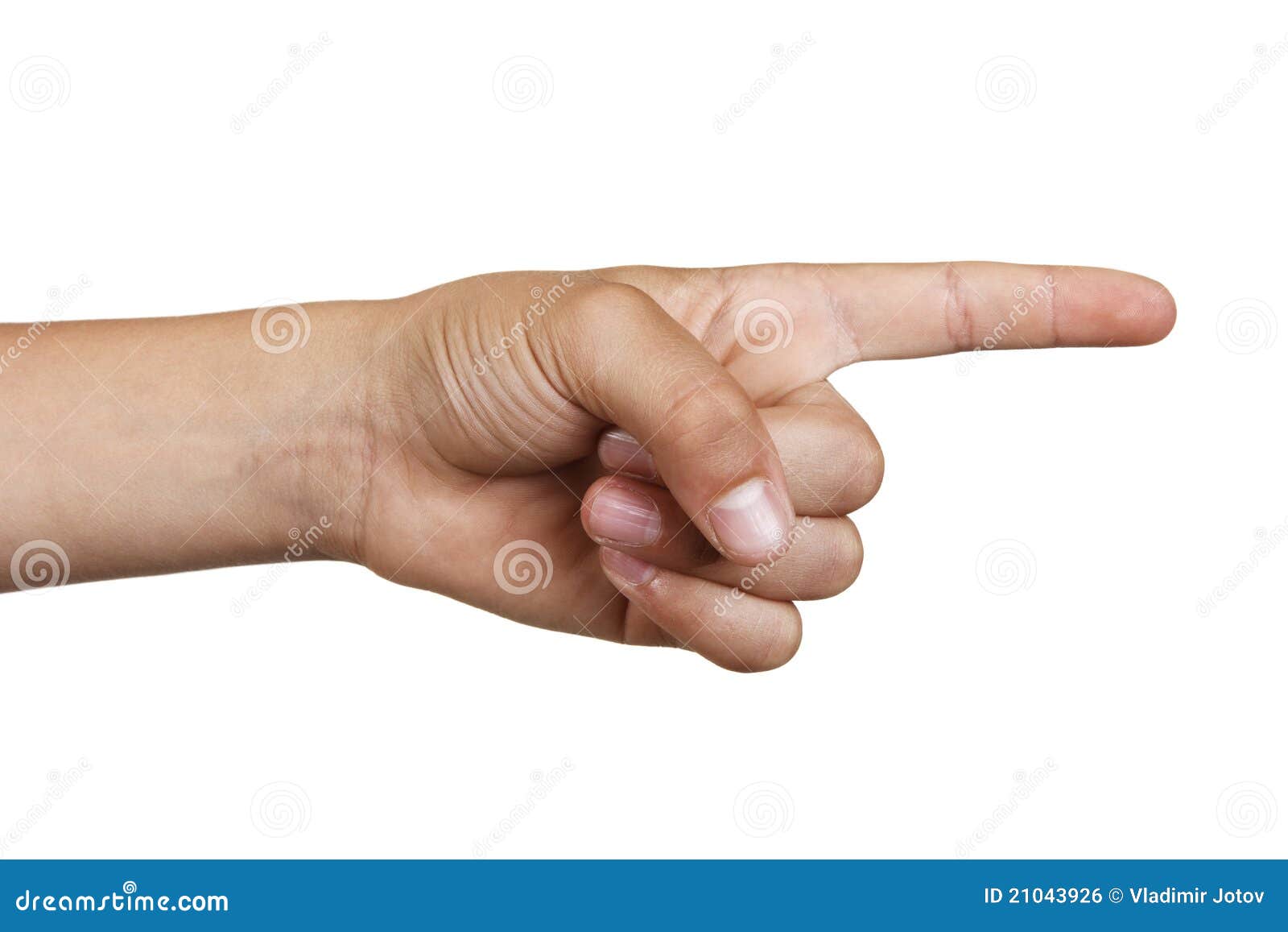 Boy S Hand Pointing To Right Stock Photo - Image of press, controlling ...