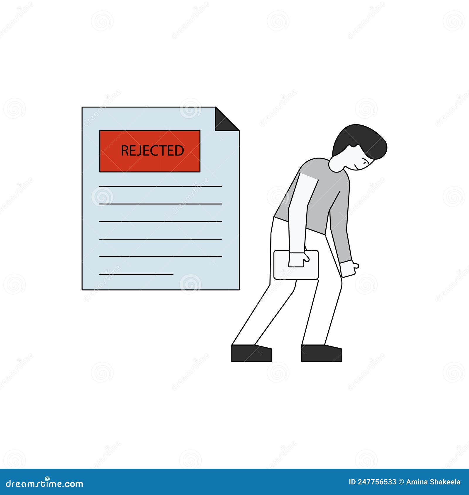 The Boy is Sad because of the Rejection Stock Vector - Illustration of ...