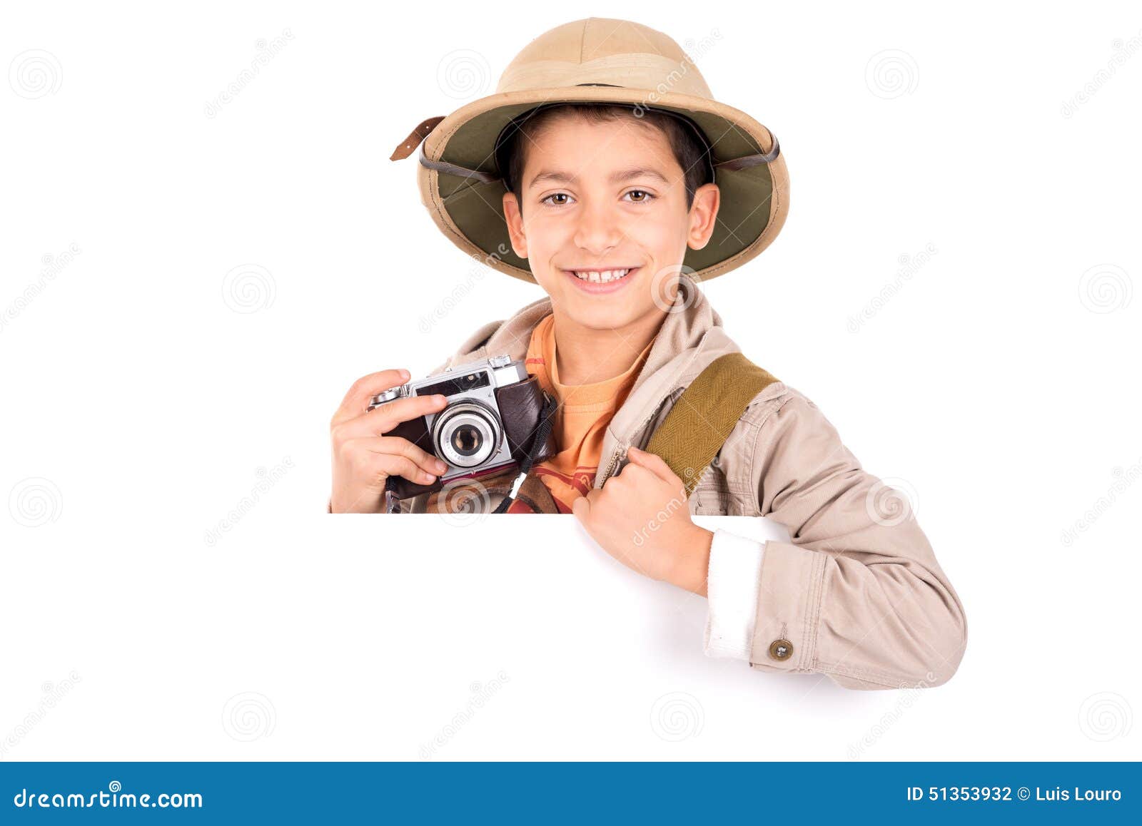 Boy in Safari clothes stock photo. Image of driver, portrait - 51353932