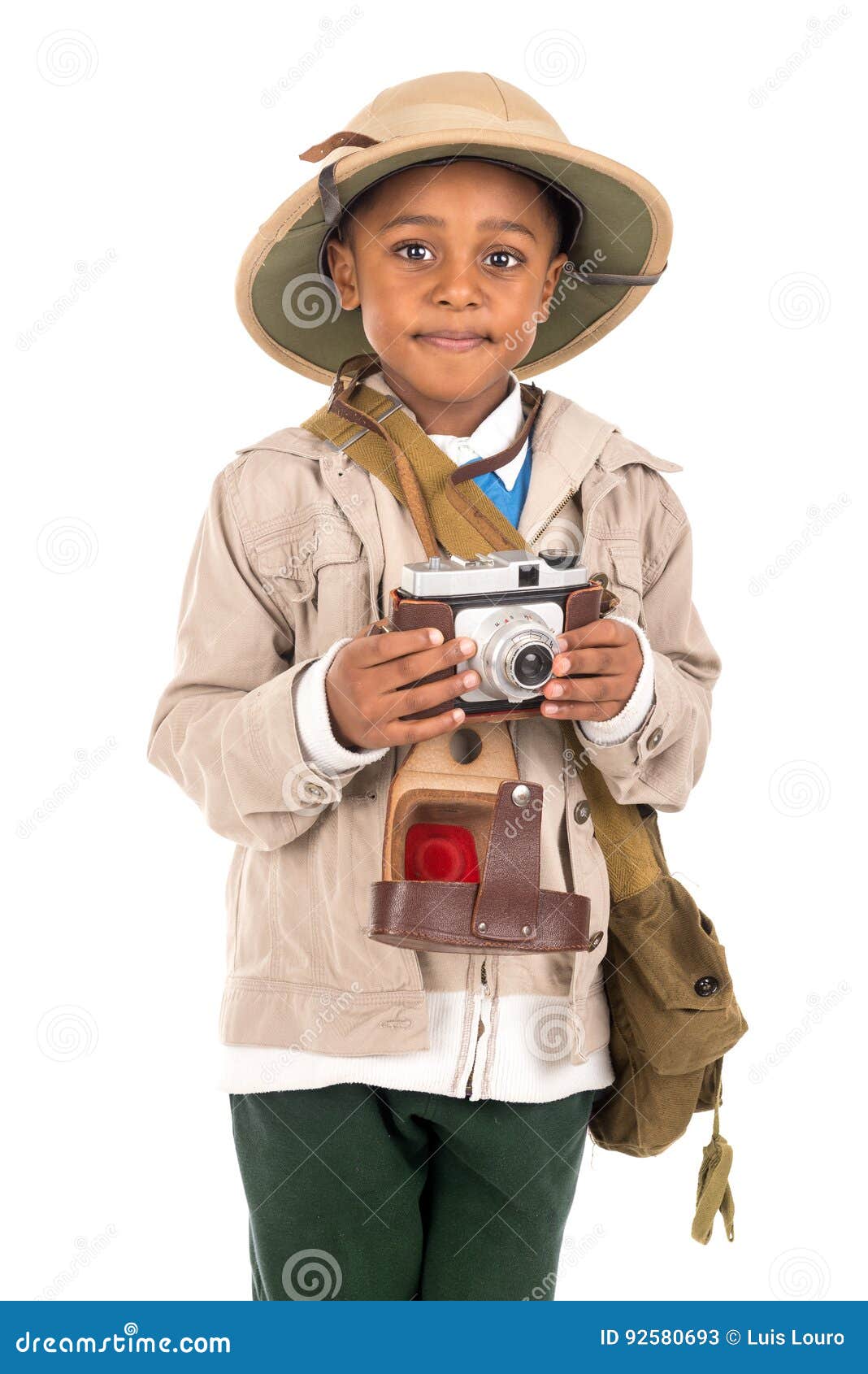 Boy in safari clothes stock image. Image of jacket, explorer - 92580693