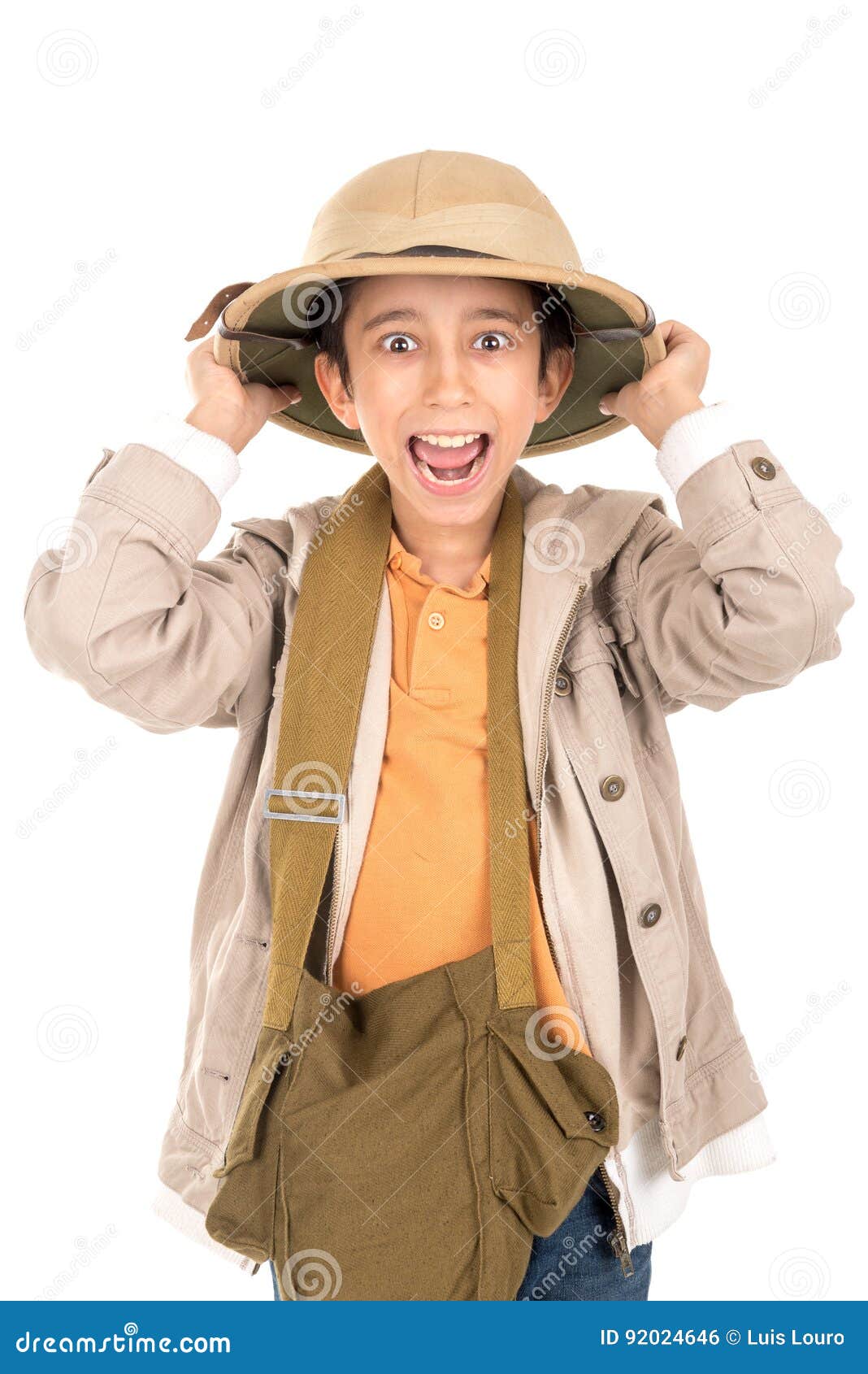 Boy in safari clothes stock photo. Image of guide, safari - 92024646