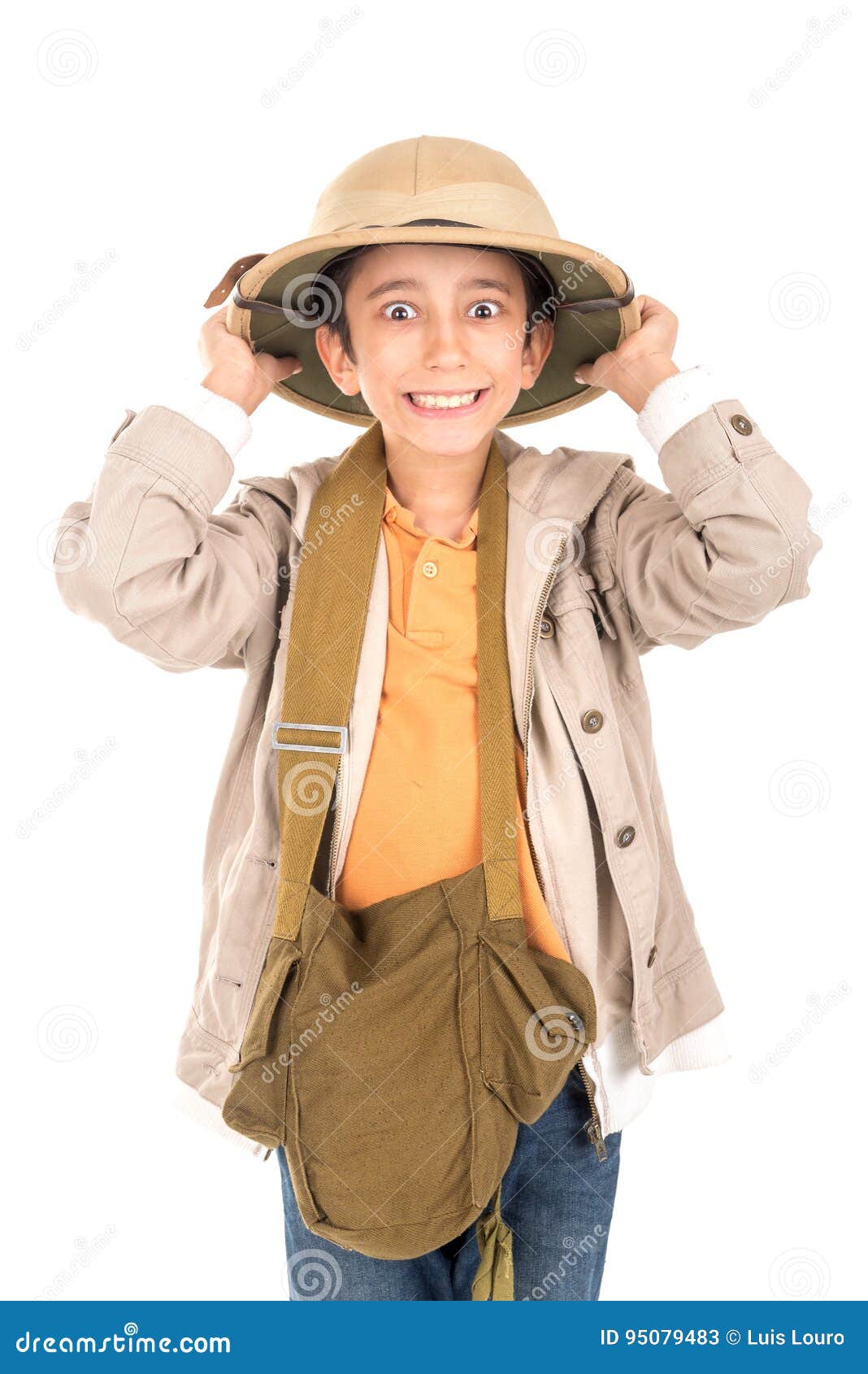 Boy in safari clothes stock image. Image of jacket, retro - 95079483