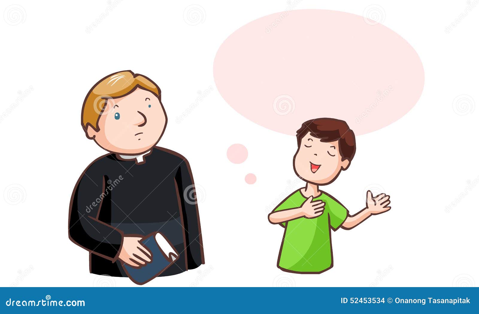 The boy said to pastor stock vector. Illustration of monk - 52453534