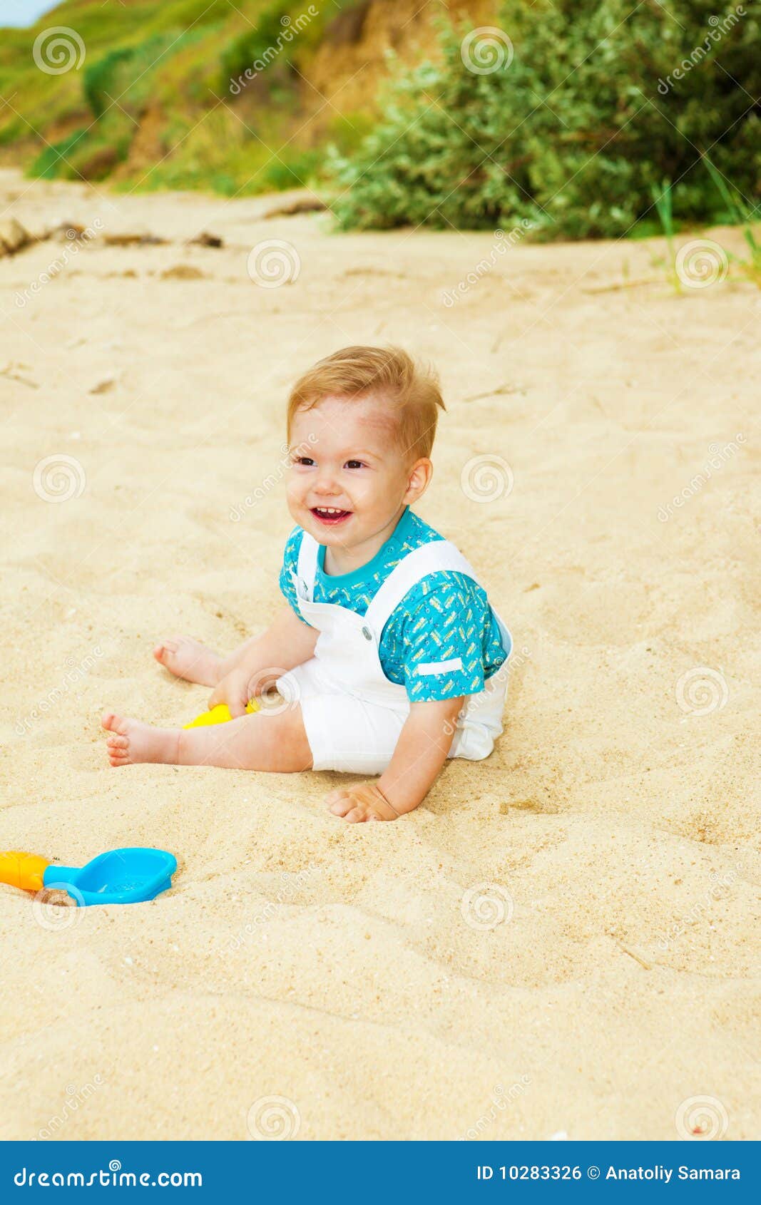 Boy in sand stock photo. Image of childhood, playing - 10283326