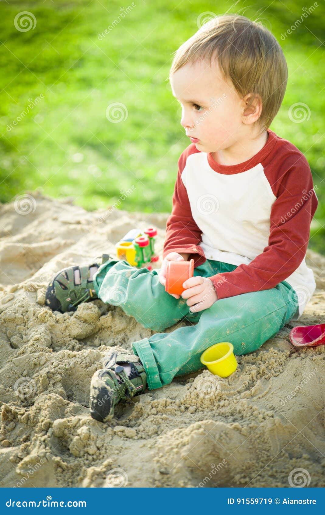 Boy and sand stock image. Image of kids, baby, leisure - 91559719