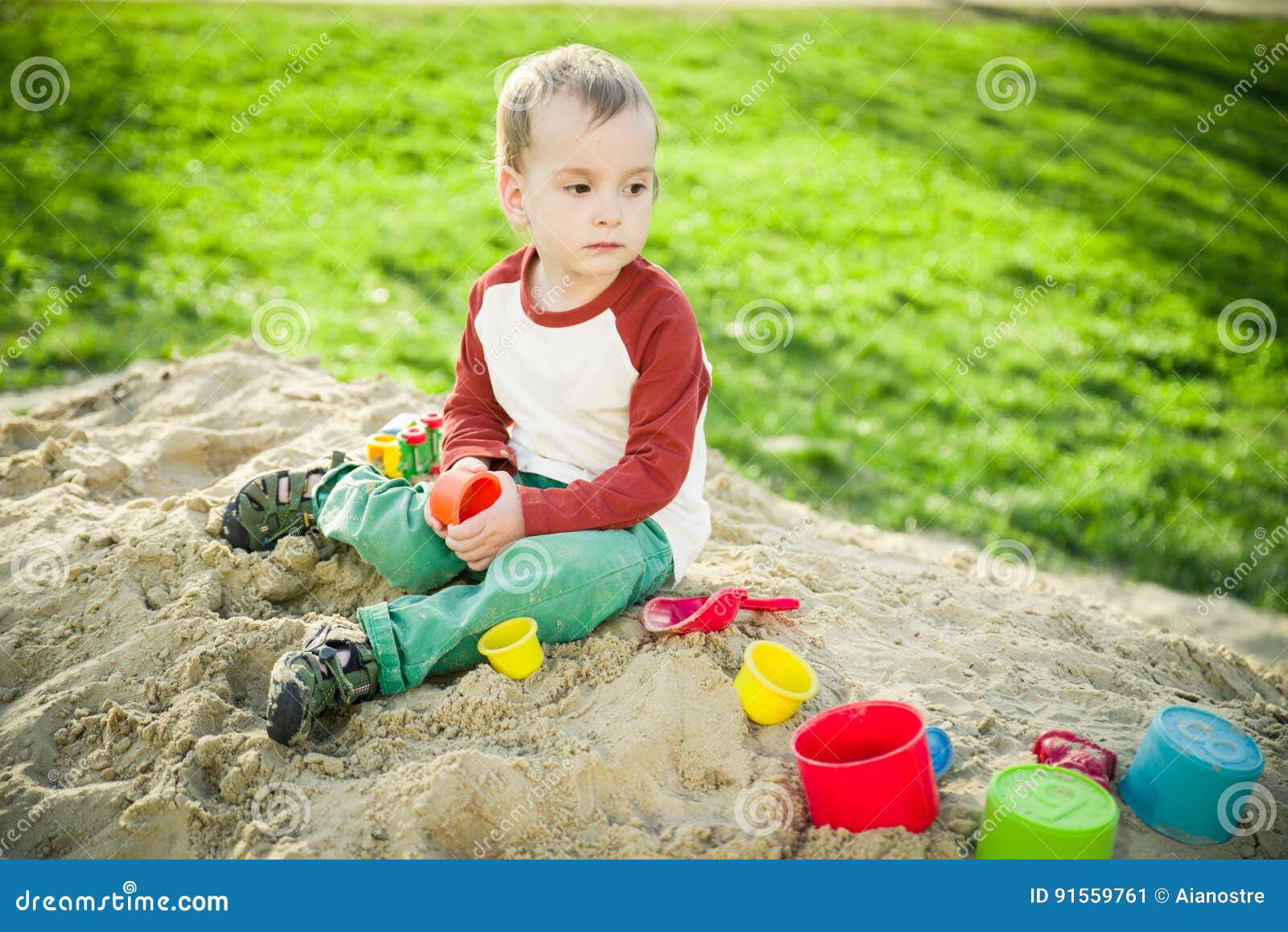 Boy and sand stock image. Image of caucasian, nature - 91559761