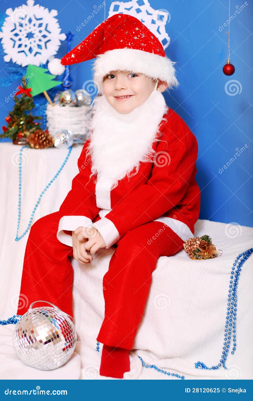 Boy Santa Claus stock image. Image of green, decorations - 28120625