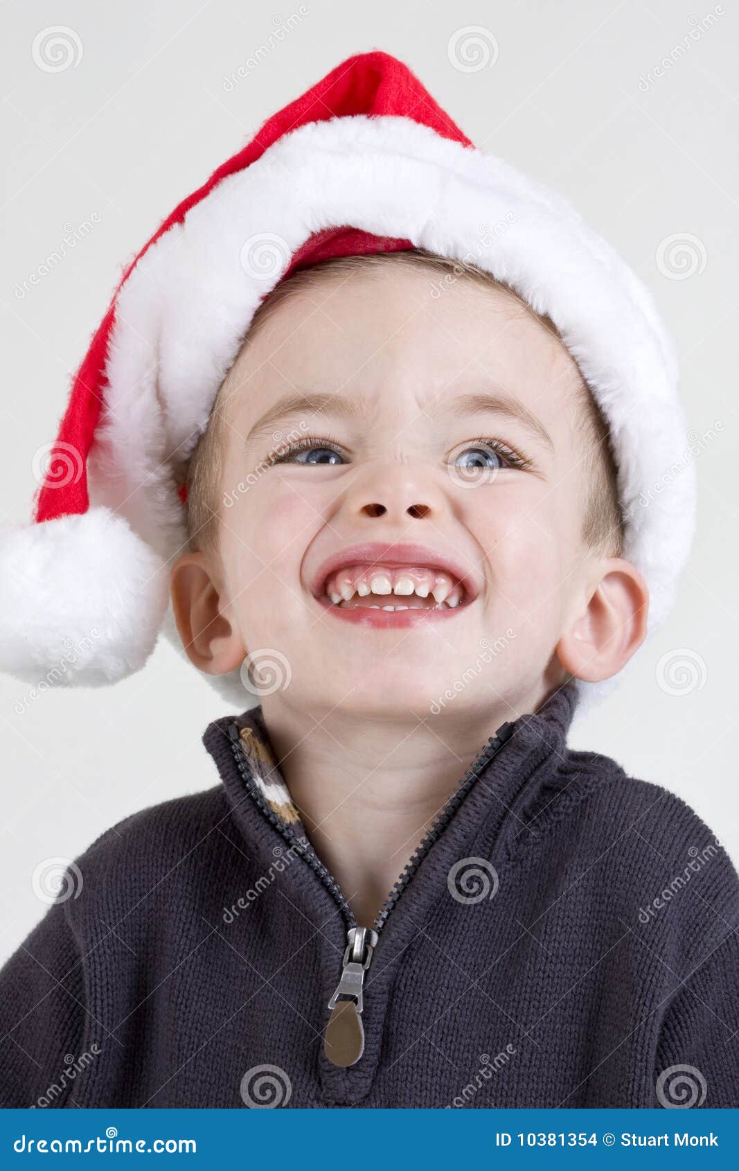 Boy in Santa hat stock photo. Image of handsome, studio - 10381354