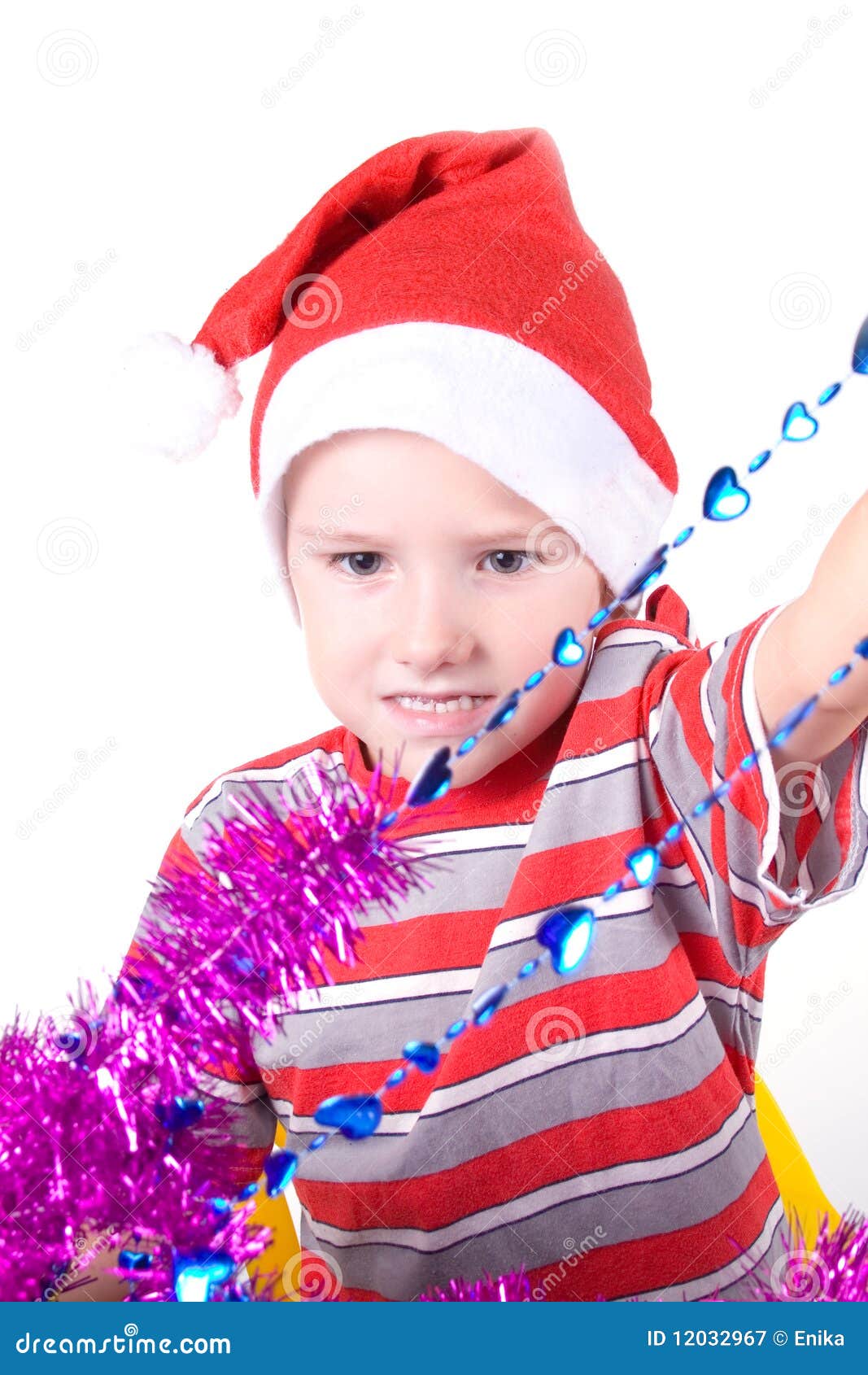 Boy in Santa hat stock image. Image of isolated, wonder - 12032967