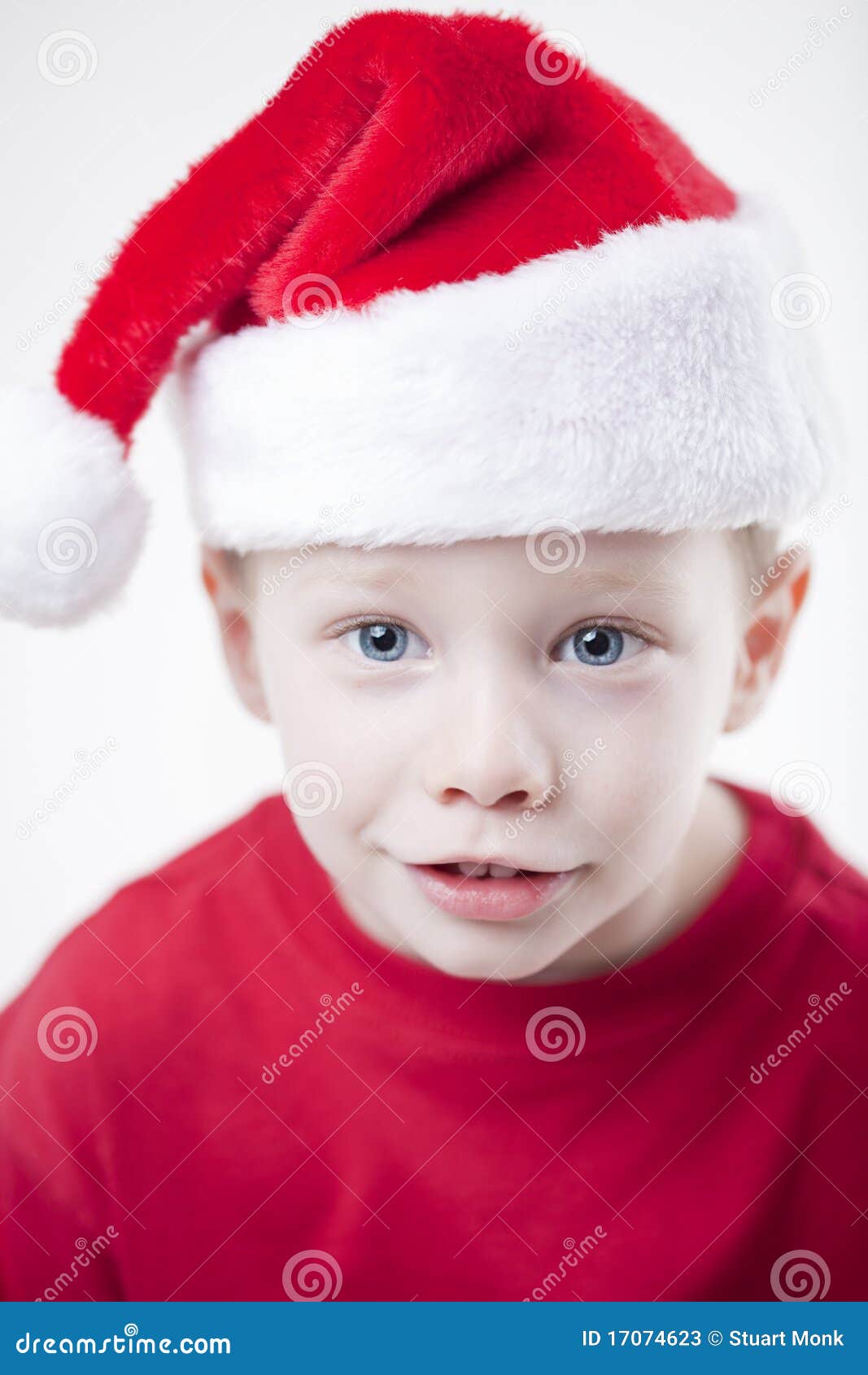 Boy in Santa Hat stock image. Image of wondering, portrait - 17074623