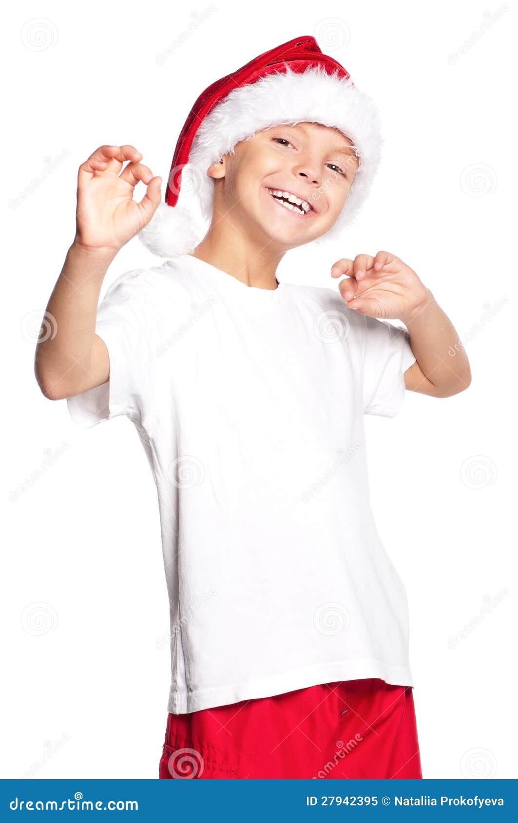 Boy in Santa hat stock image. Image of attractive, child - 27942395